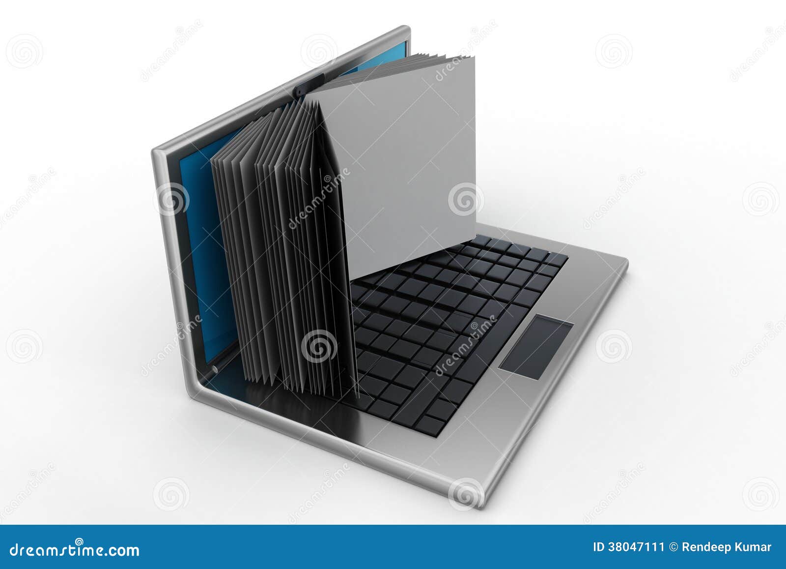 Schermo Del Computer Portatile Come Libro Illustrazione di Stock ...