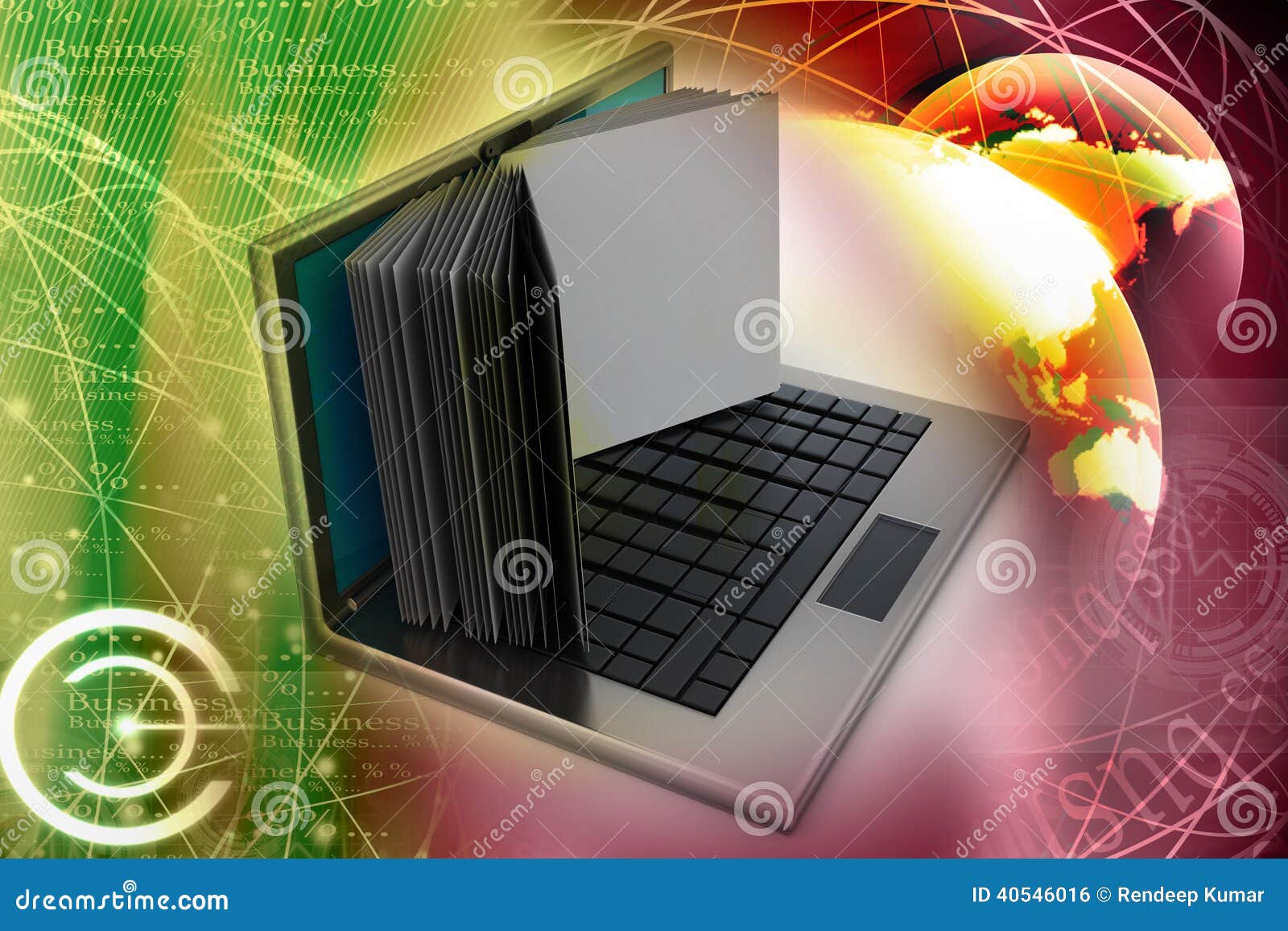 Schermo Del Computer Portatile Come Libro Illustrazione di Stock ...