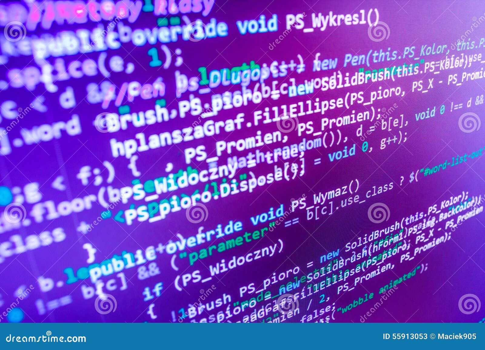 Schermo Di Programmazione Di Codice Sorgente Di Codifica Immagine Stock ...