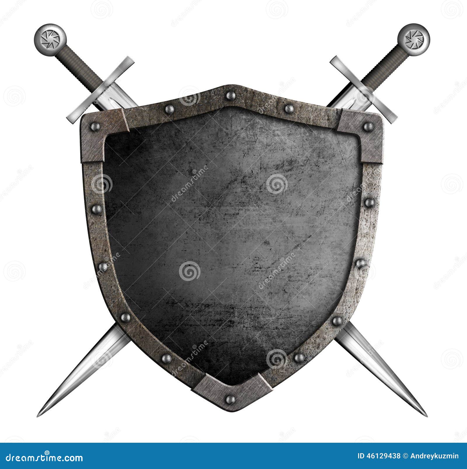 Schermo E Spade Medievali Del Cavaliere Come Stemma Fotografia Stock ...