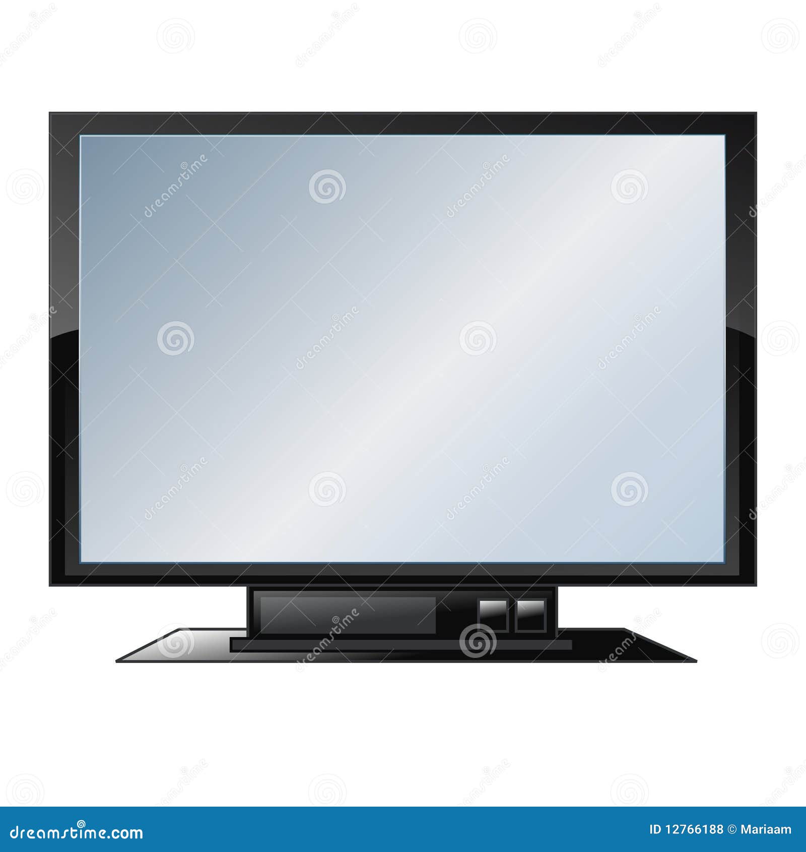 Schermo piano TV illustrazione vettoriale. Illustrazione di moderno ...