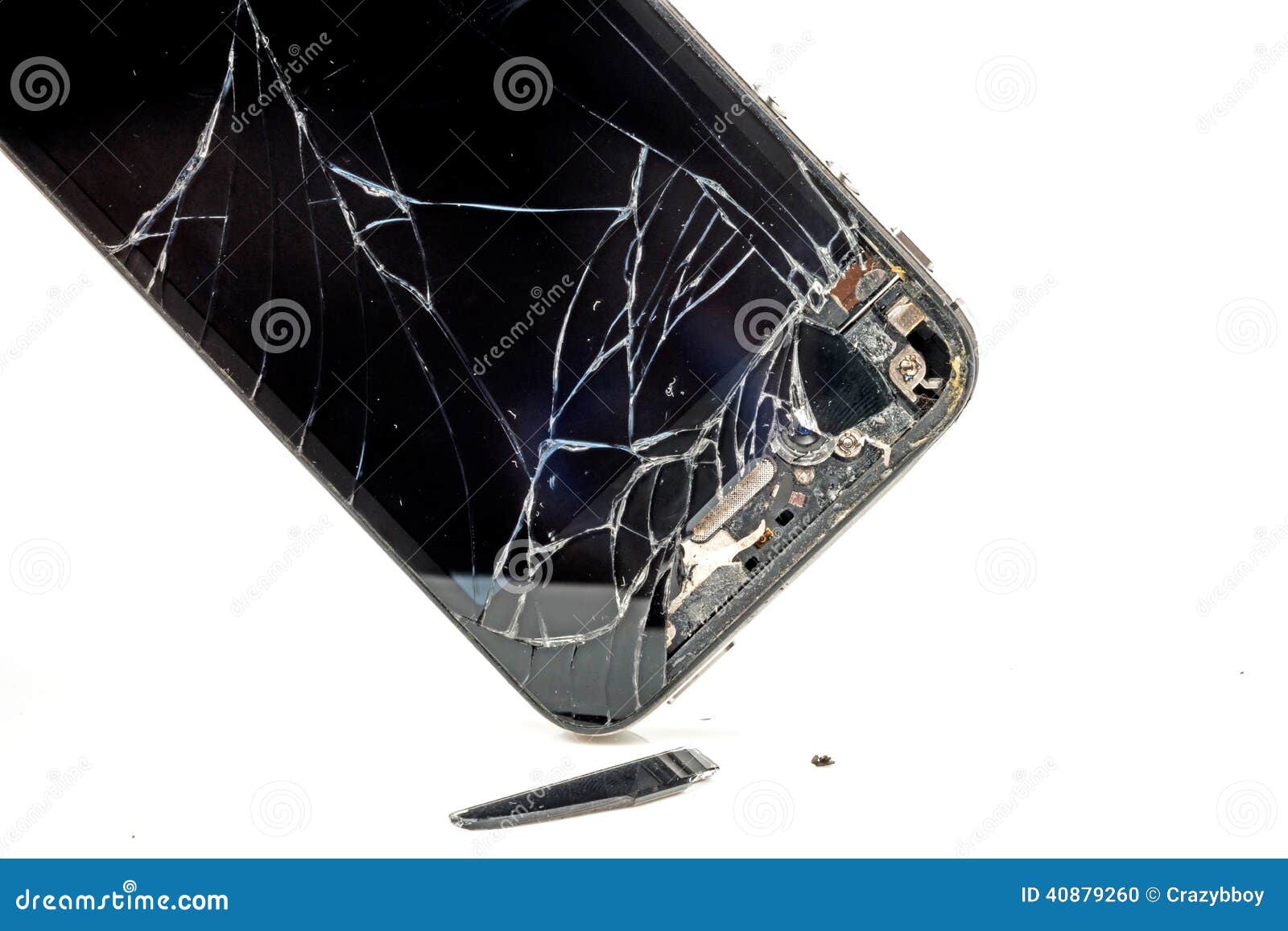 Schermo rotto del telefono fotografia stock. Immagine di elettronico ...