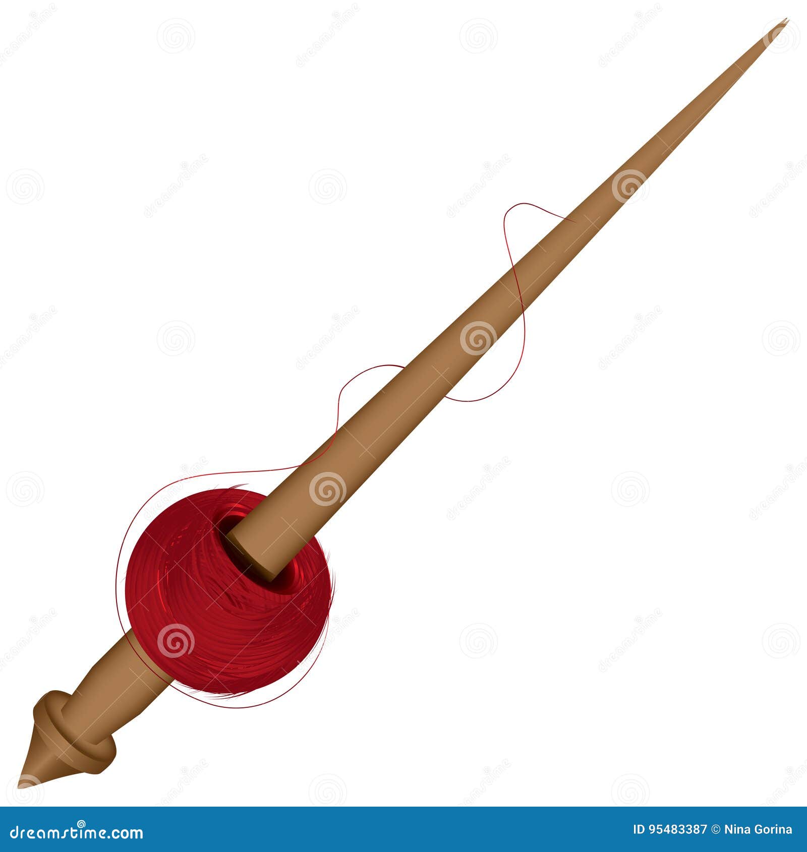 Scherpe As Met Een Streng Van Draad Vector Illustratie - Illustration ...