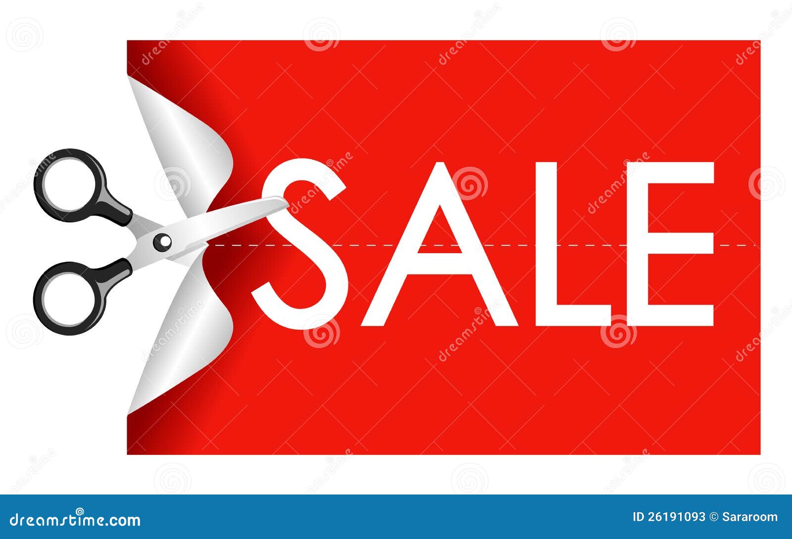 Scherpe De Stickerverkoop Van De Schaar Vector Illustratie ...