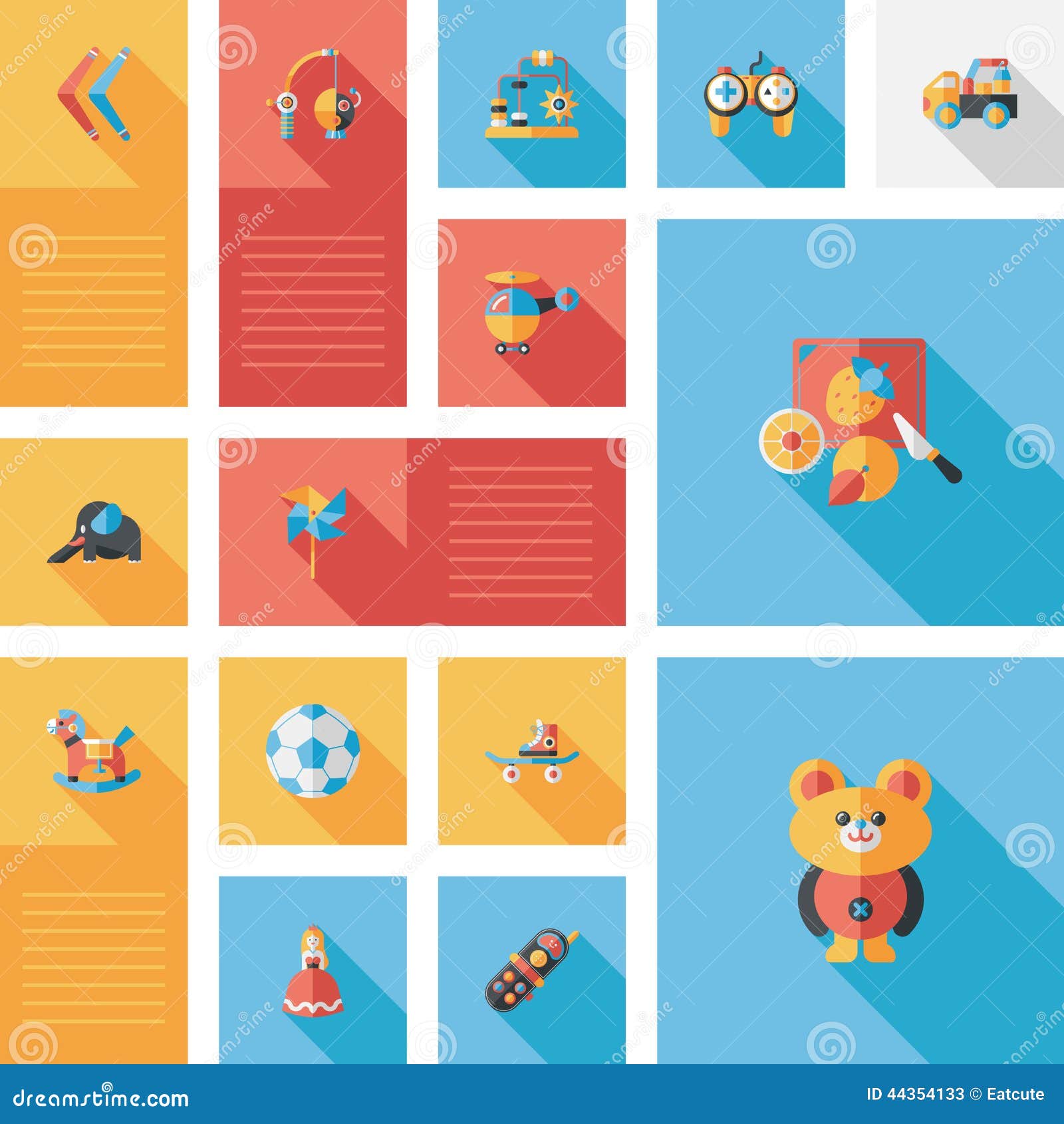 Scherzen Sie APP-ui Hintergrund Der Spielwaren Flachen, Eps10 Vektor ...
