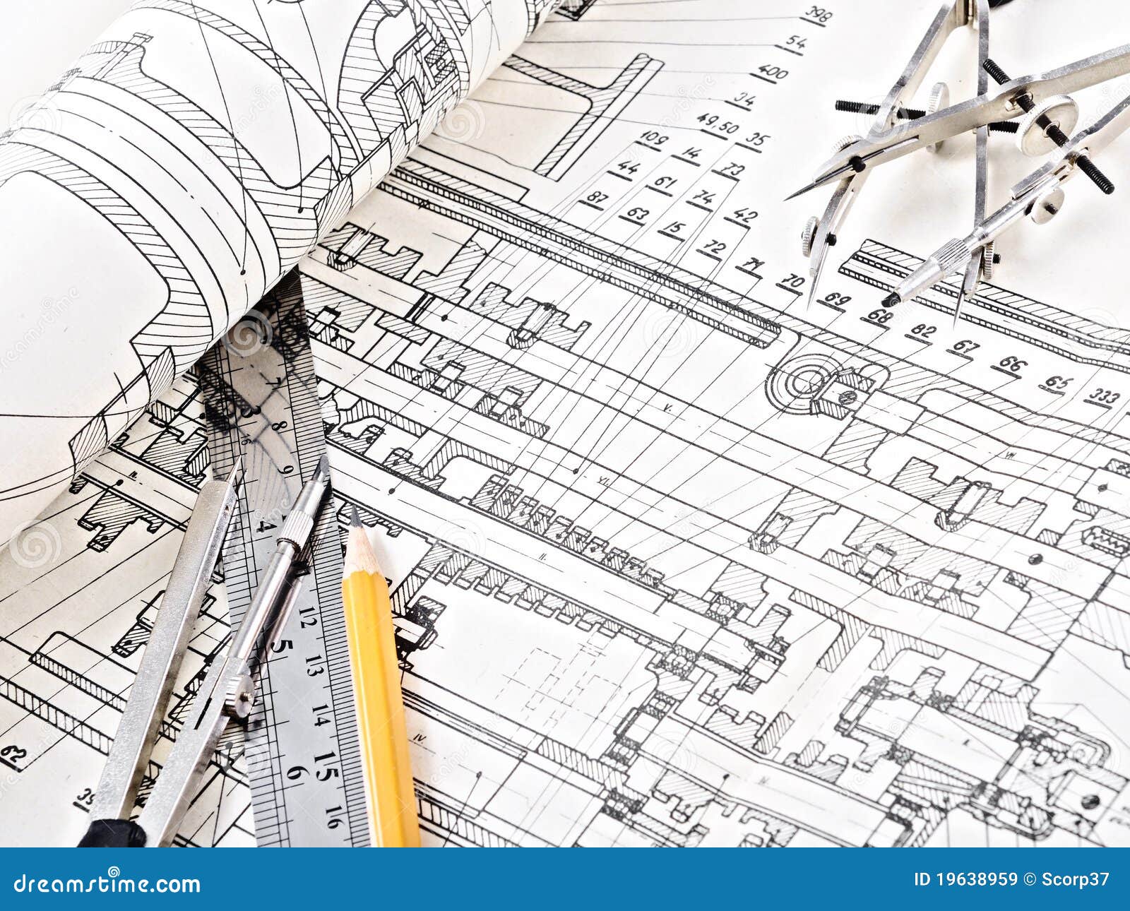 Schets stock afbeelding. Image of tekening, meetkunde - 19638959