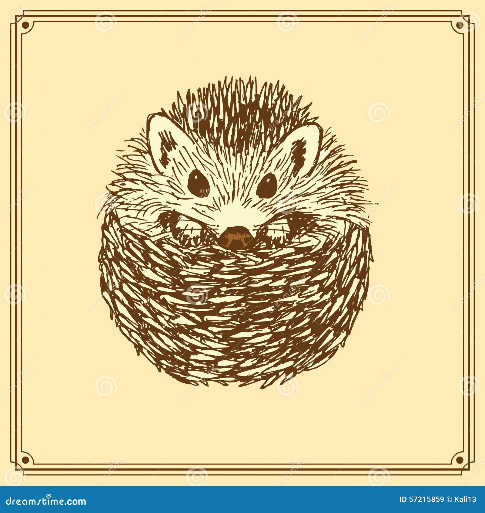 Schets Leuke Egel in Uitstekende Stijl Stock Illustratie - Illustration ...