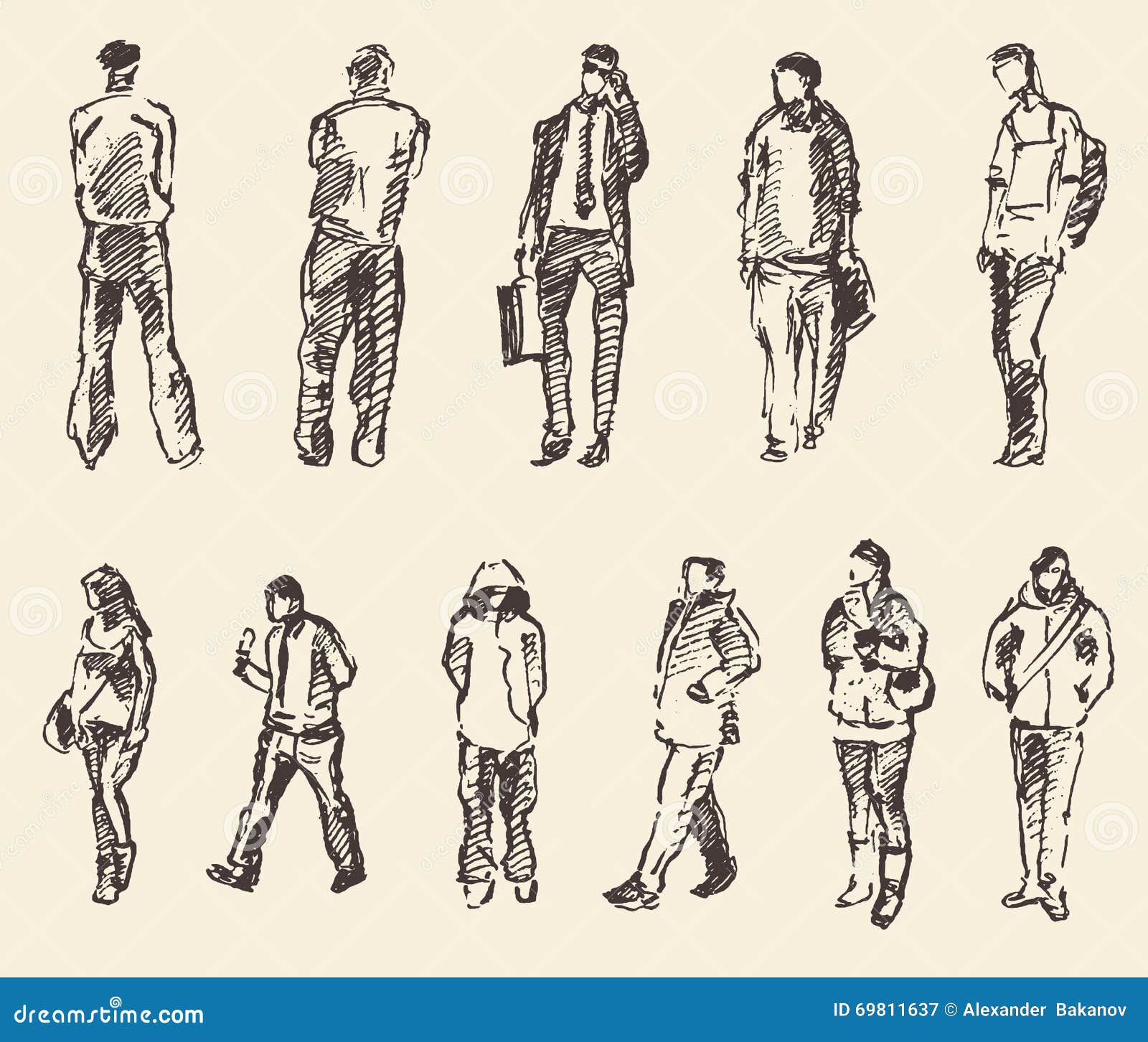 Schets Van De Handtekening Van De Mensen Vectorillustratie Vector ...