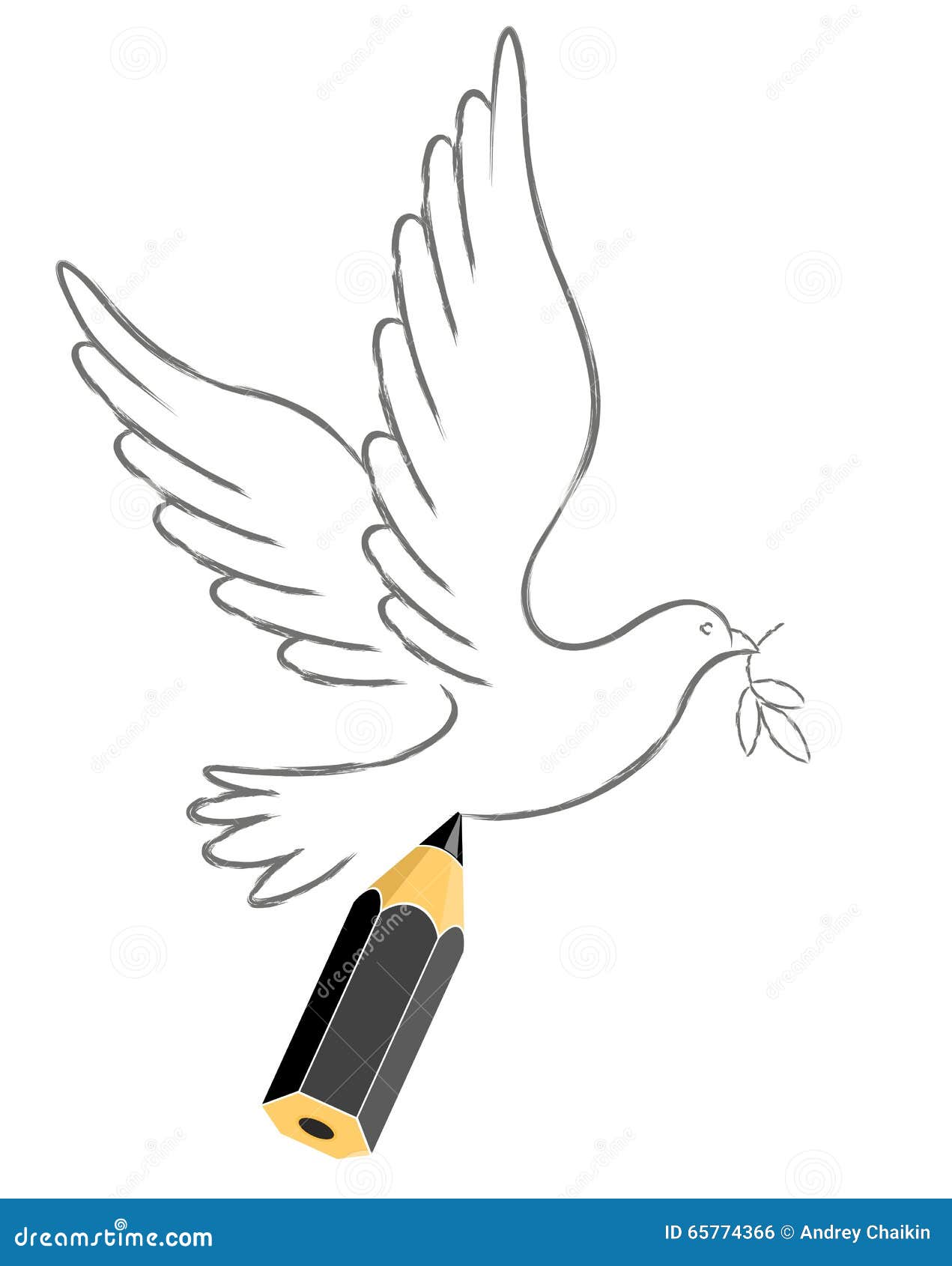 Schets Van De Vliegende Duif Vector Illustratie - Illustration of ...