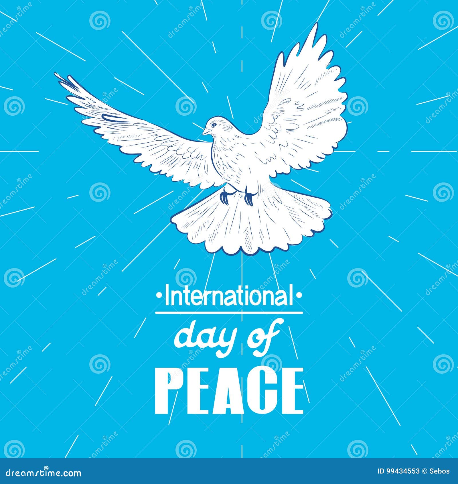 Schets Van Duif Symbool Van Vrede Concept Voor De Internationale Dag ...