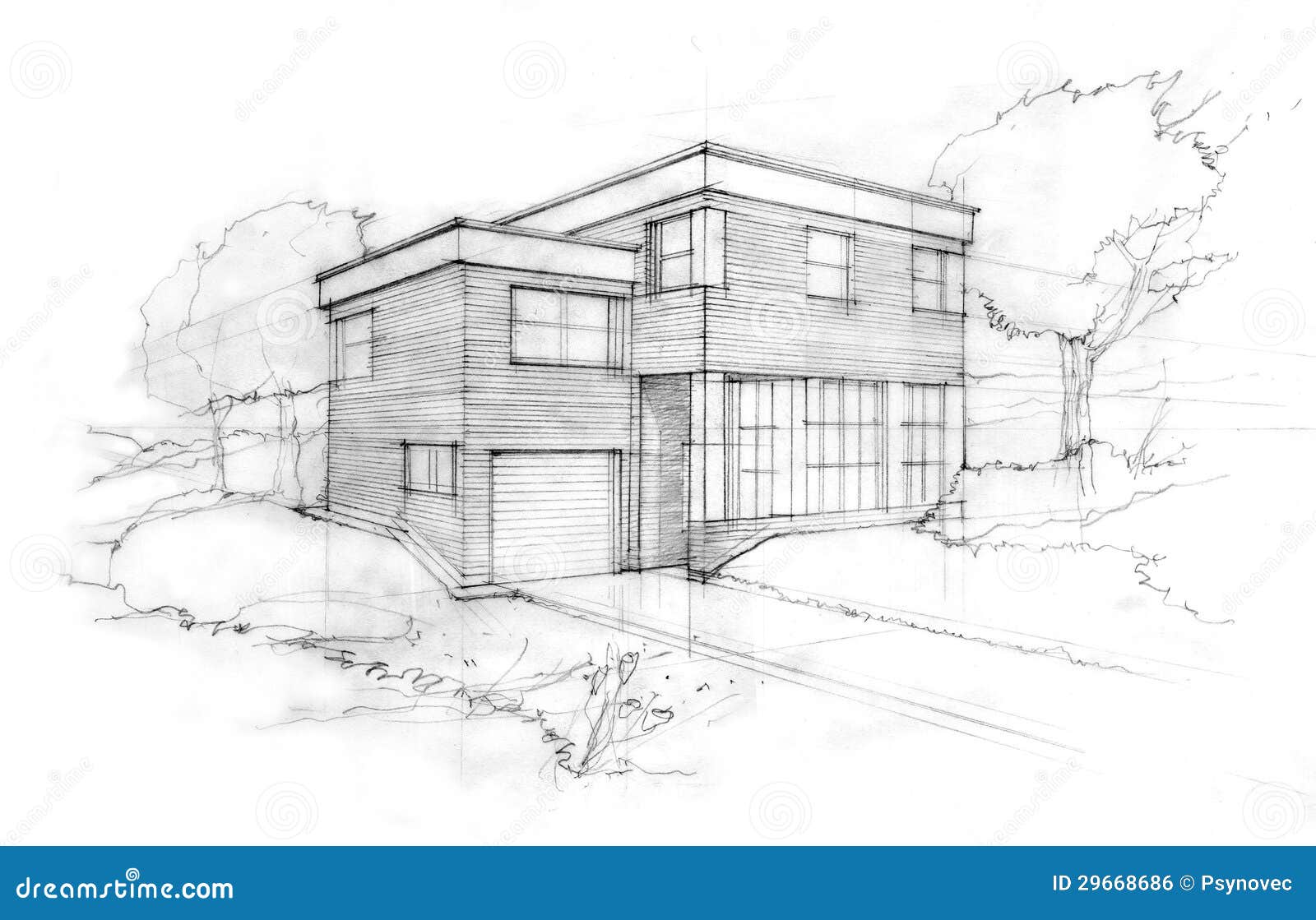 Schets van een architect stock illustratie. Illustration of woonplaats ...
