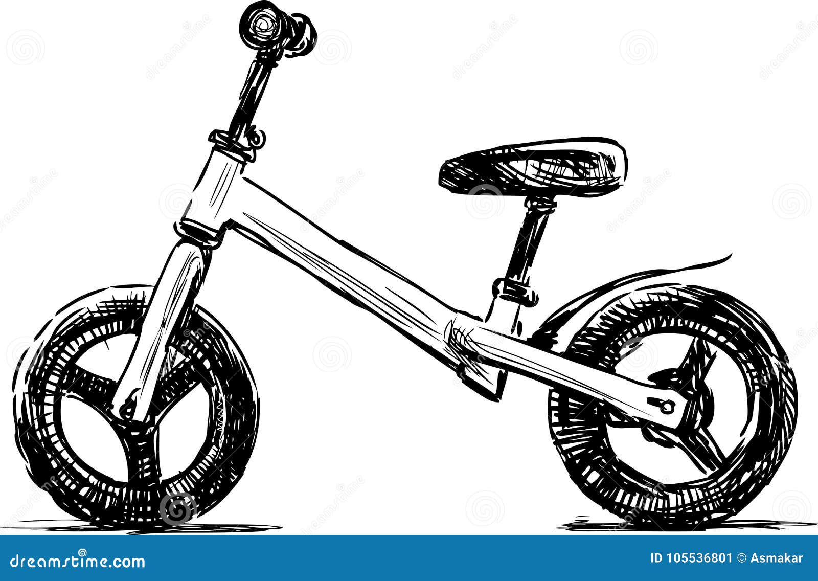 Schets Van Een Autoped Van De Kinderen` S Fiets Vector Illustratie ...