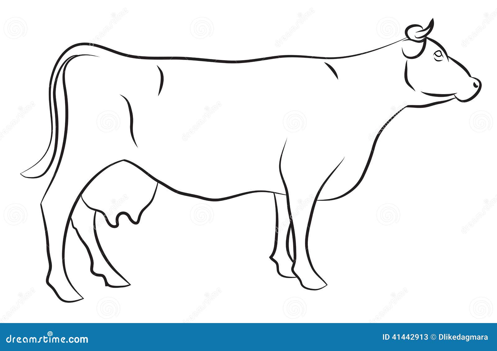 Schets van een Koe vector illustratie. Illustratie bestaande uit vector ...