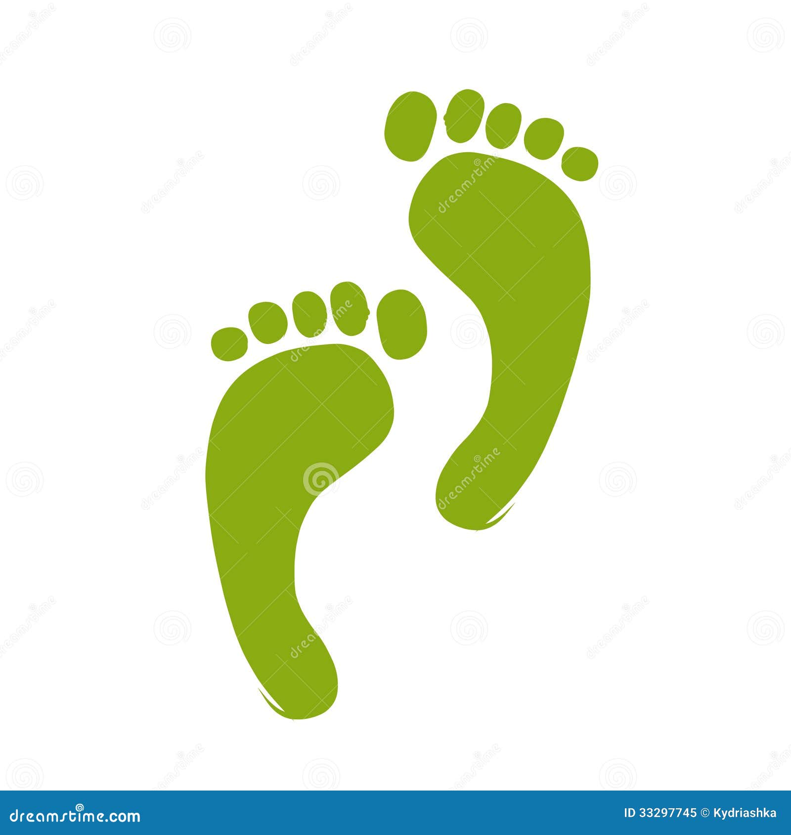 Schets Van Groene Voetafdruk Voor Uw Ontwerp Vector Illustratie ...