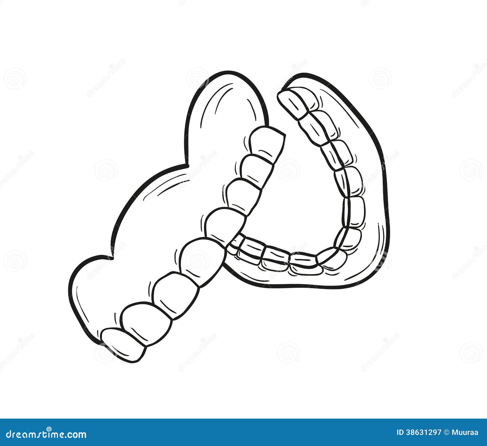 Schets van het gebit vector illustratie. Illustration of brug - 38631297