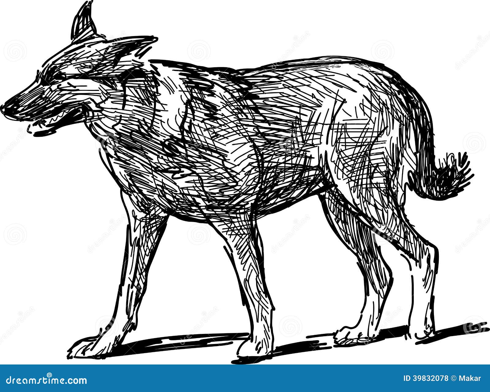 Schets van hond vector illustratie. Illustration of schets - 39832078