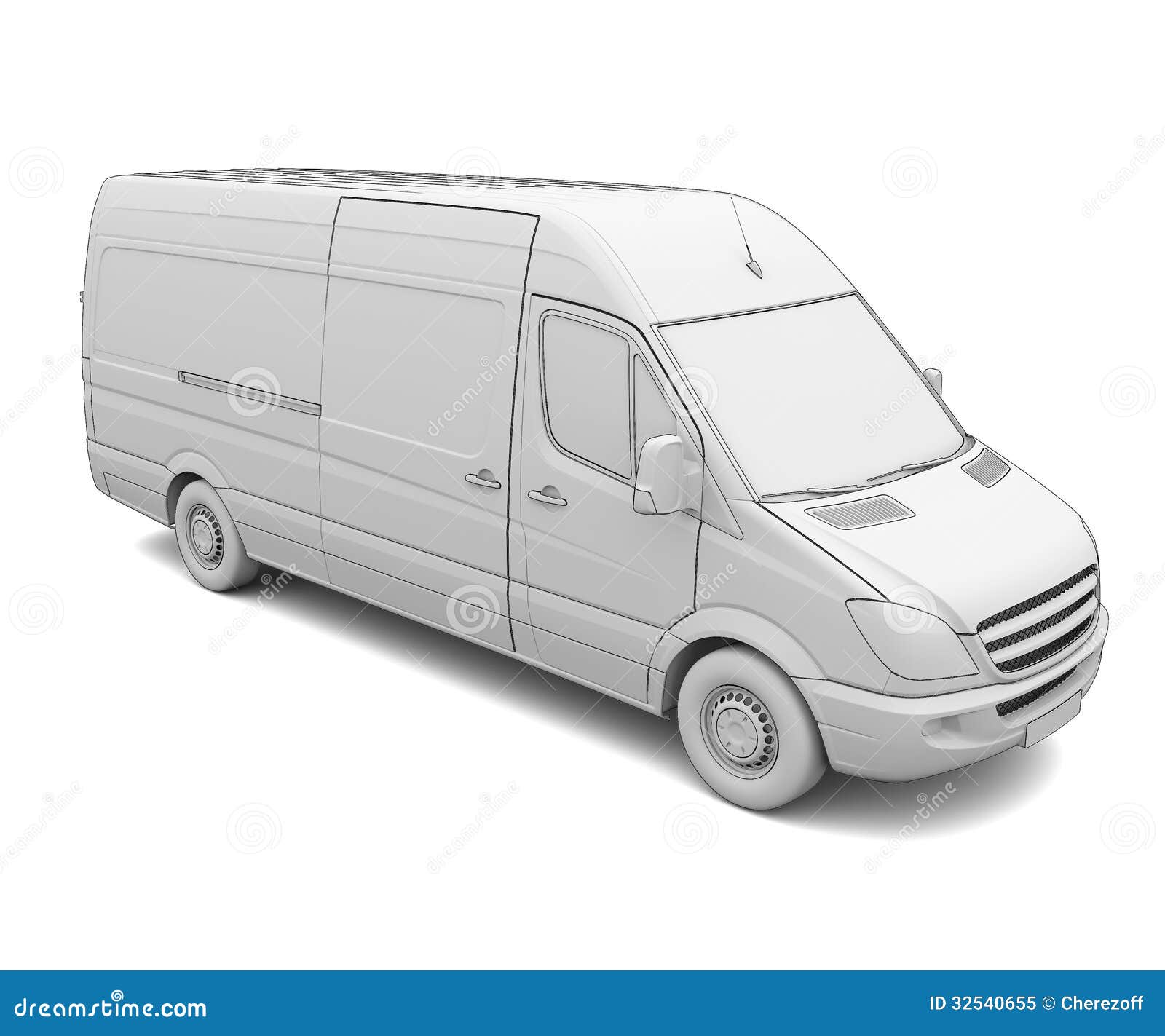 Schets witte bestelwagen stock illustratie. Illustration of passagier ...