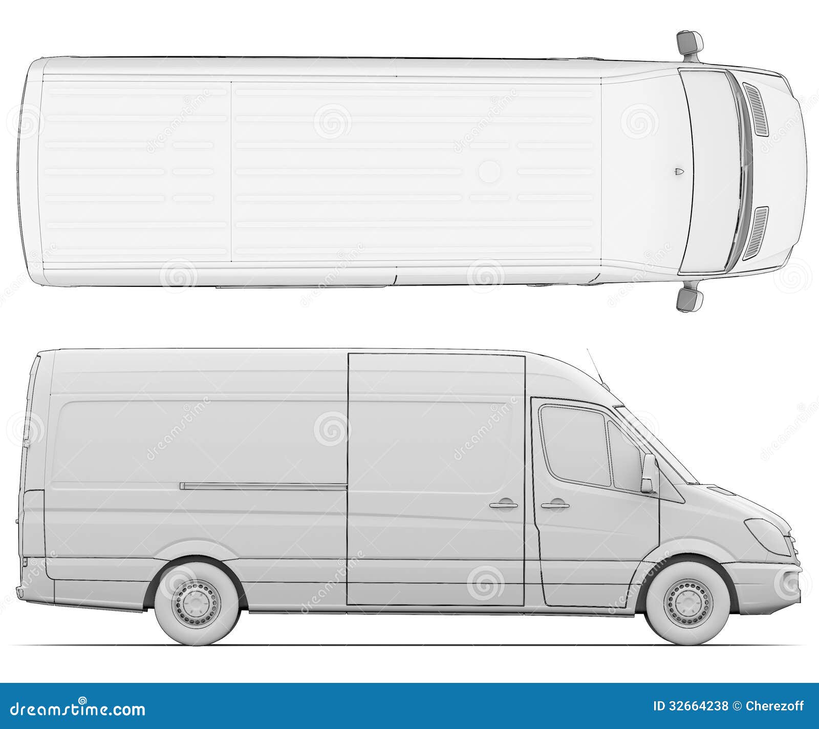 Schets witte bestelwagen stock illustratie. Illustration of silhouet ...