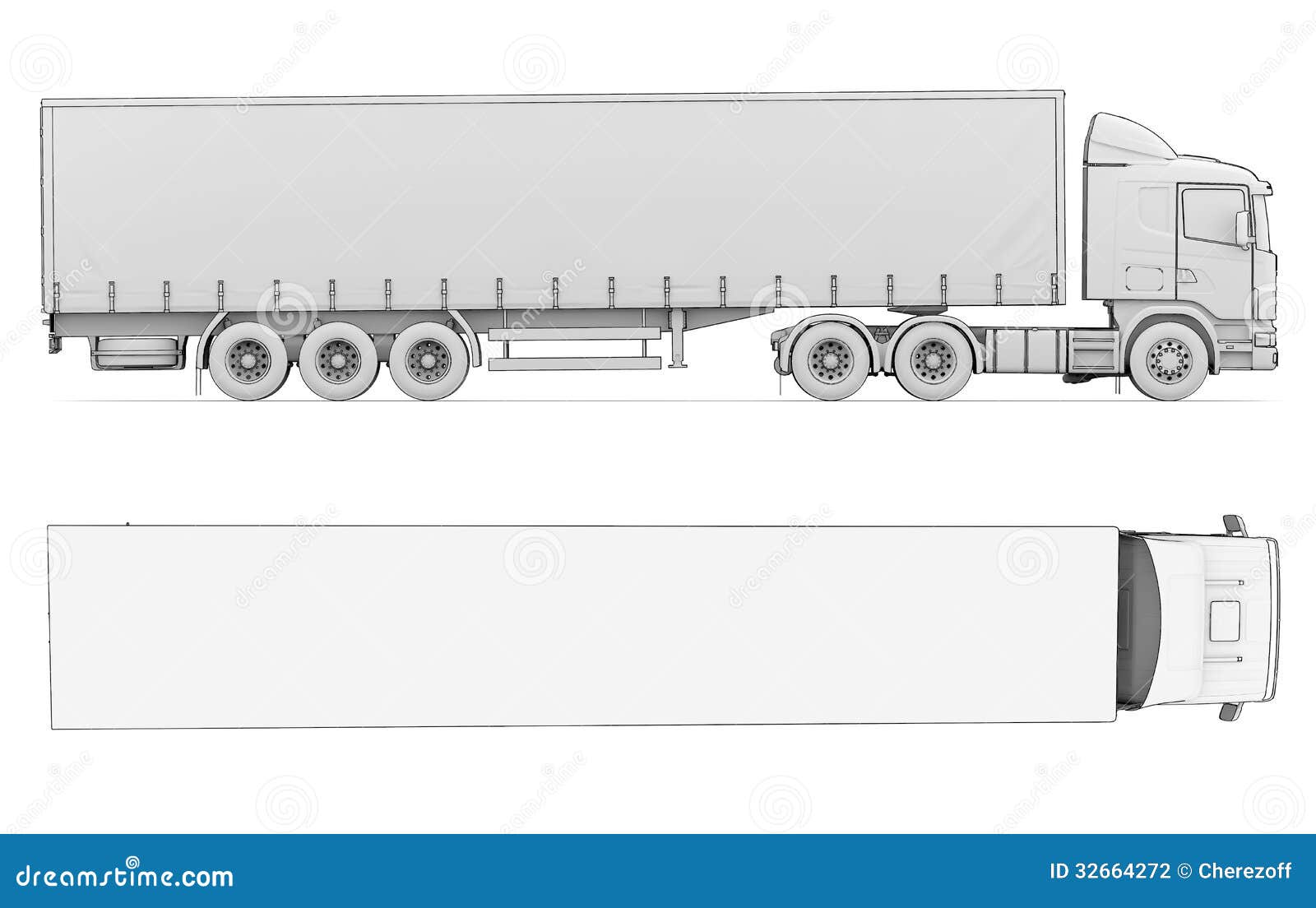 Schets Witte Vrachtwagen Stock Fotografie - Afbeelding: 32664272
