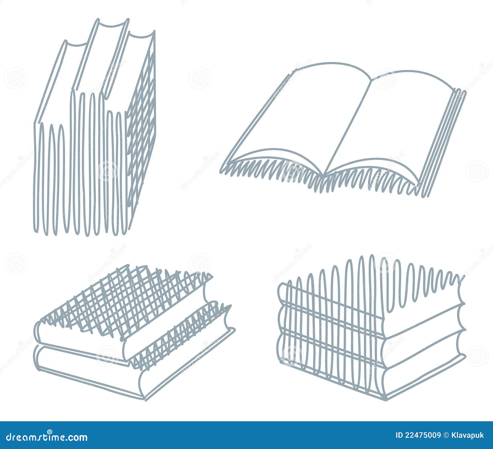 Schetsen van boeken vector illustratie. Illustration of exemplaar ...
