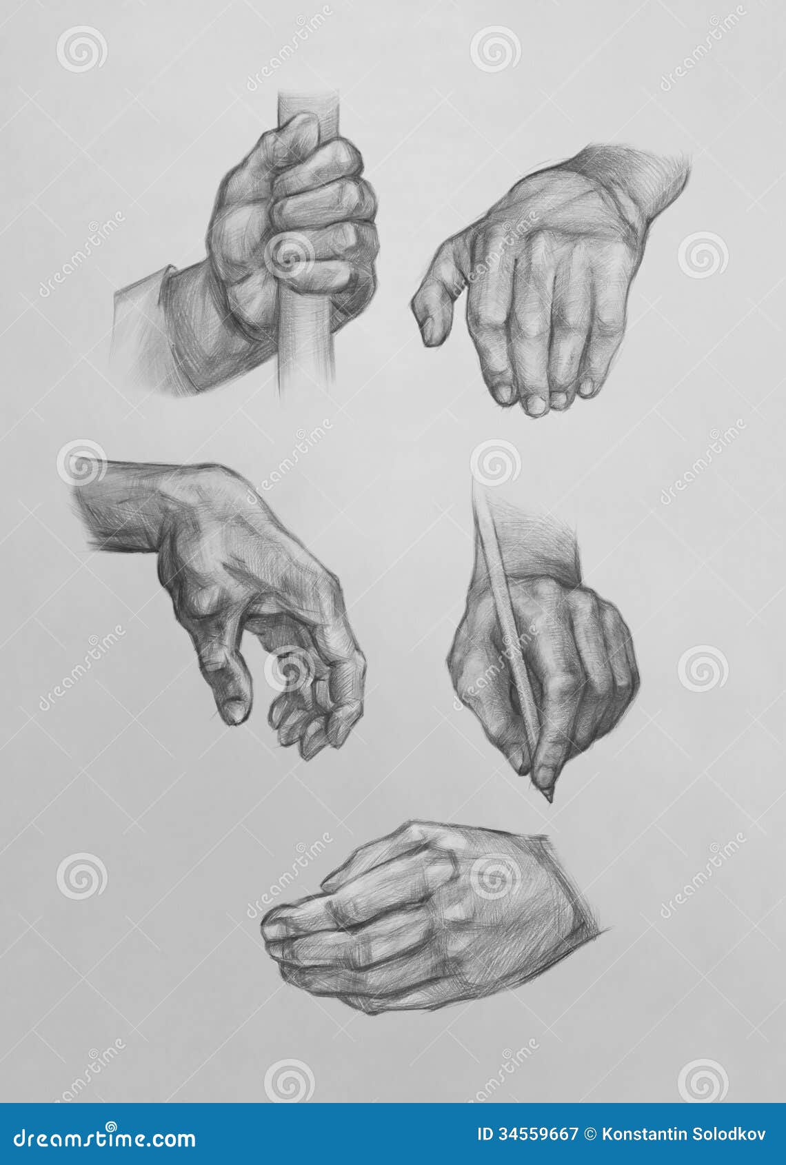 Schetsen van Handen stock illustratie. Illustration of schilderij ...