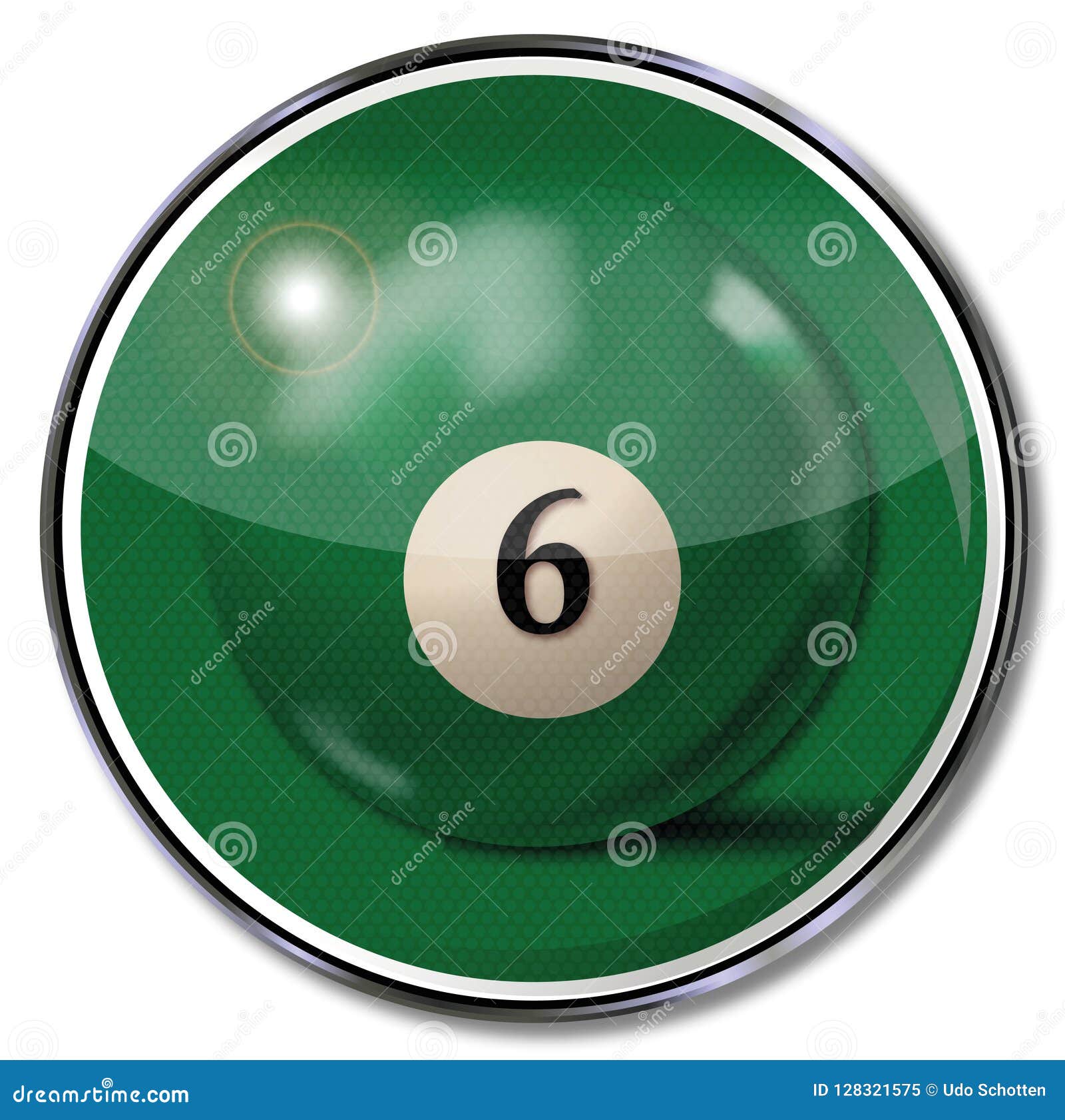 Green Pool Billiard Ball Number 6 Stock Vector - Illustration of hope ...