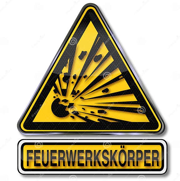 Warning of Explosive Fireworks Stock Vector - Illustration of goods ...
