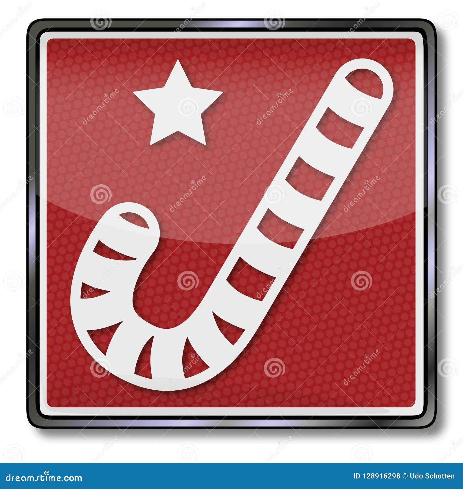 Sign with a candy cane stock vector. Illustration of decoration - 128916298