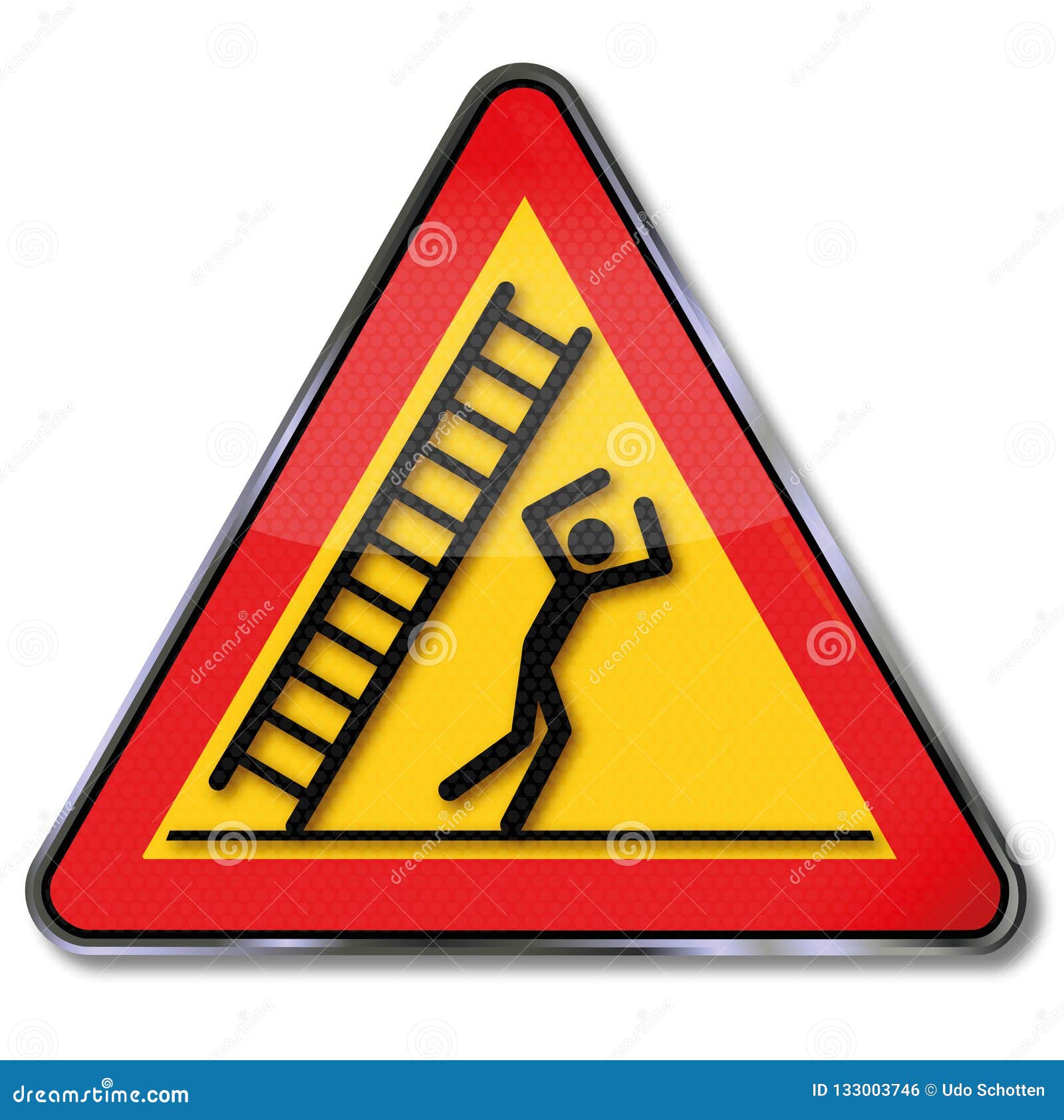 Danger Falling Ladder and Fall on the Head Stock Vector - Illustration ...