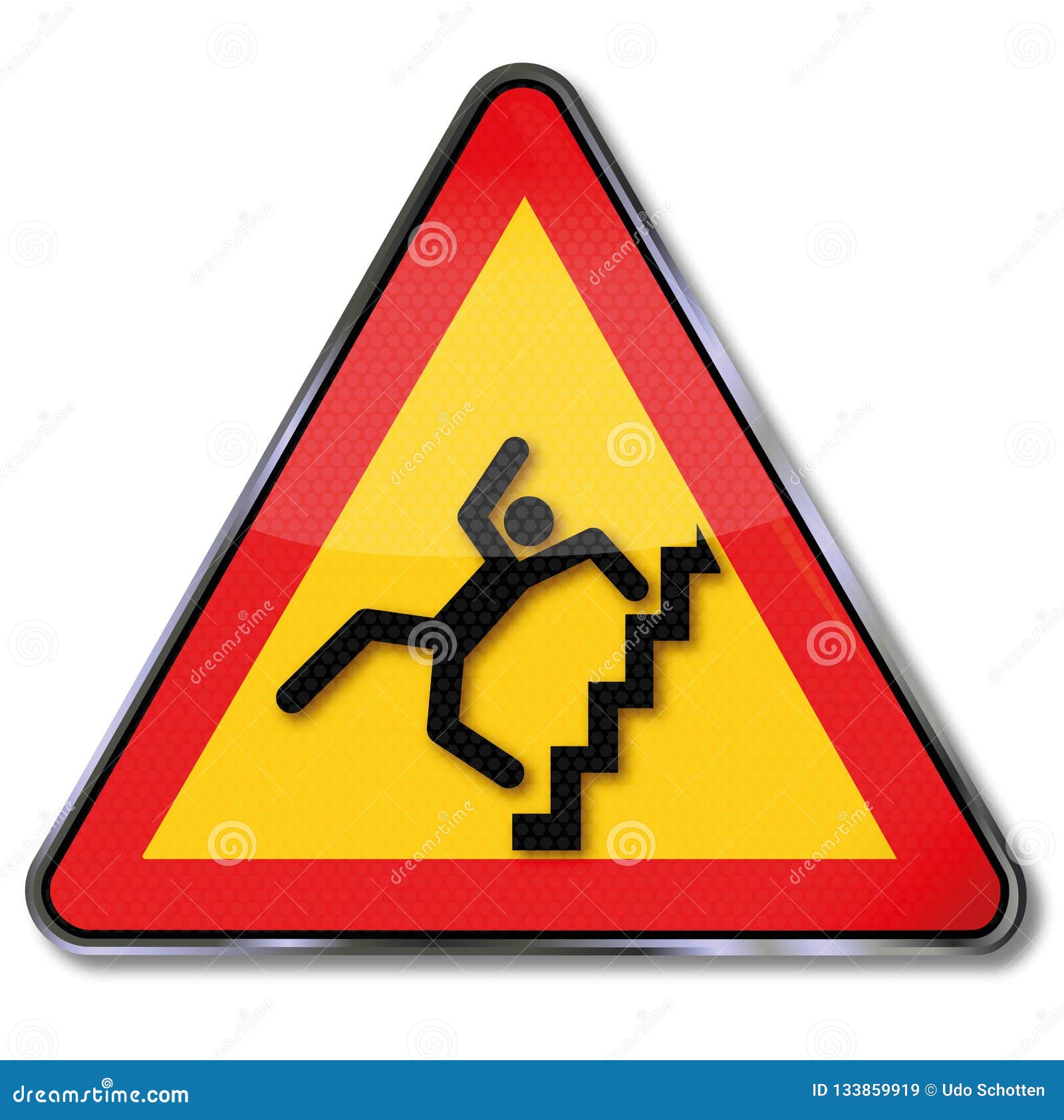 Caution Use Handrail Symbol Sign,Vector Illustration, Isolated On White ...
