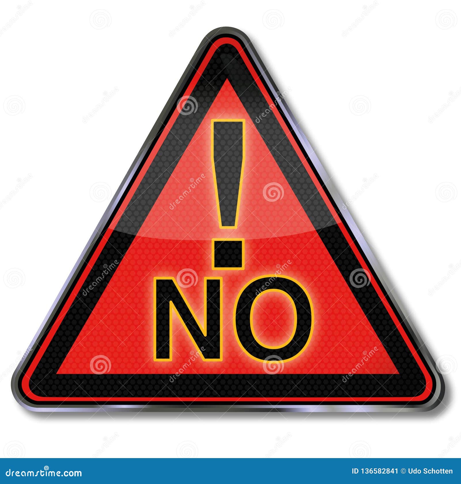 Red Big No and Exclamation Mark Stock Vector - Illustration of negation ...