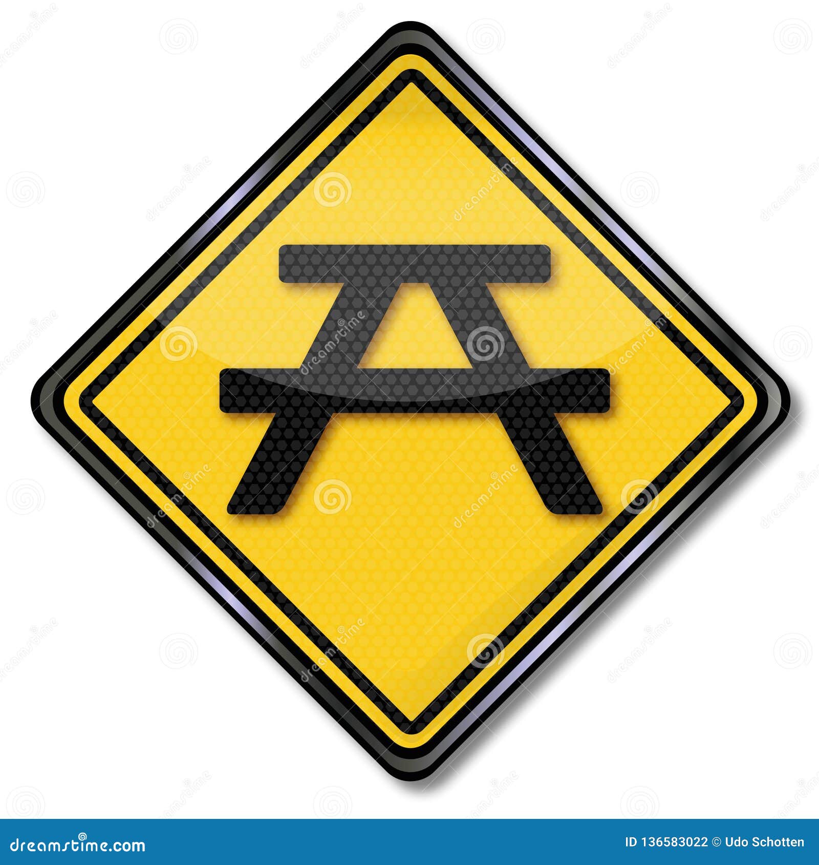 Sign with a park bench stock vector. Illustration of attention - 136583022