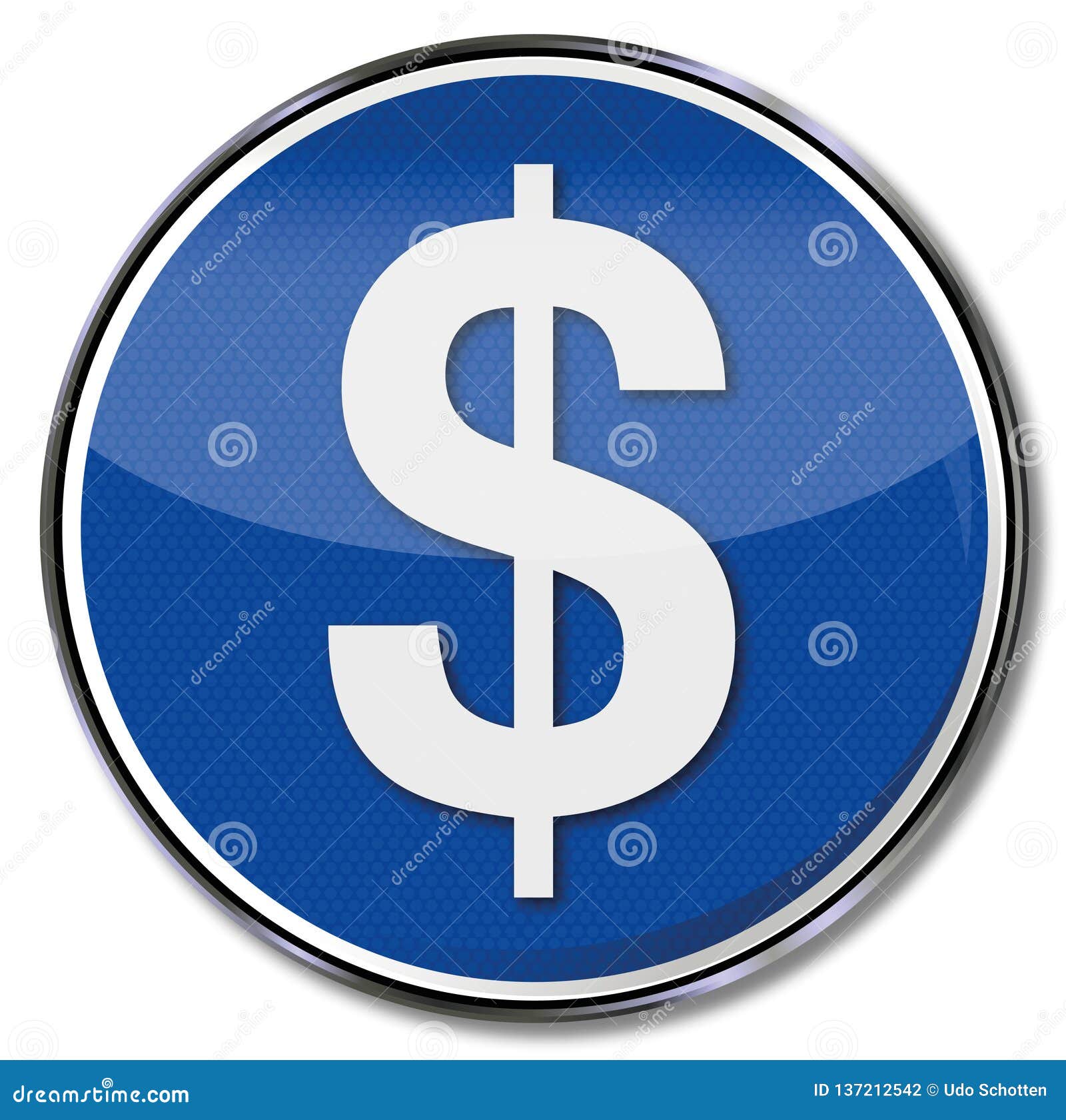 Blue dollar sign stock vector. Illustration of finance - 137212542
