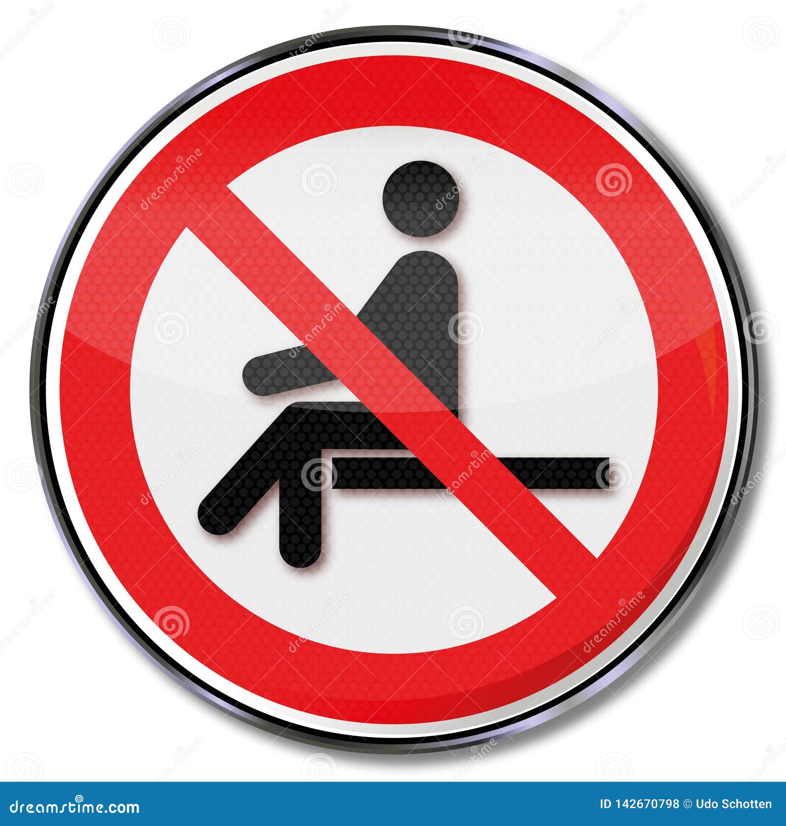 Prohibition Sign No Sitting Stock Vector - Illustration of place ...
