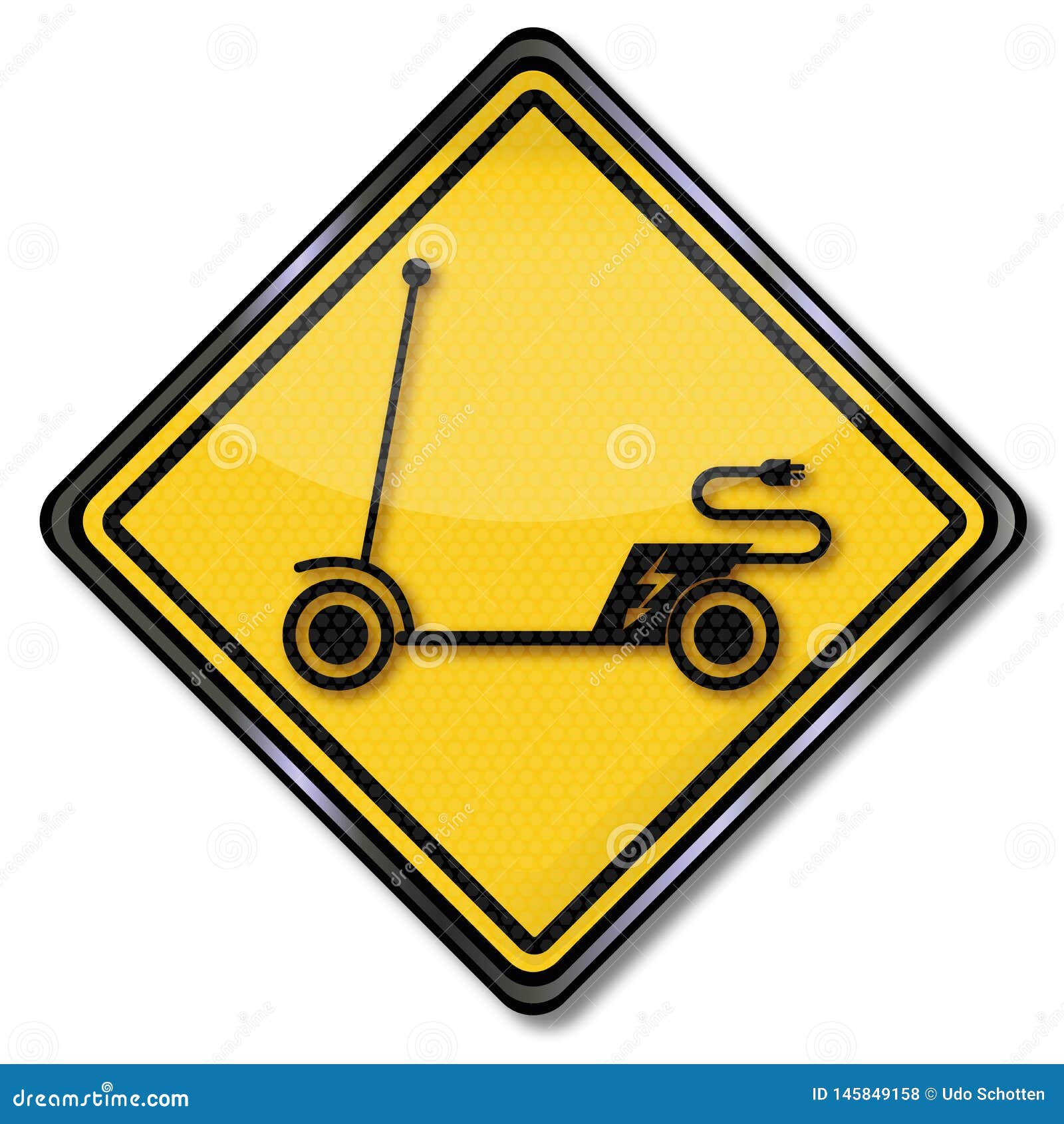 Sign with an e-scooter stock vector. Illustration of bike - 145849158