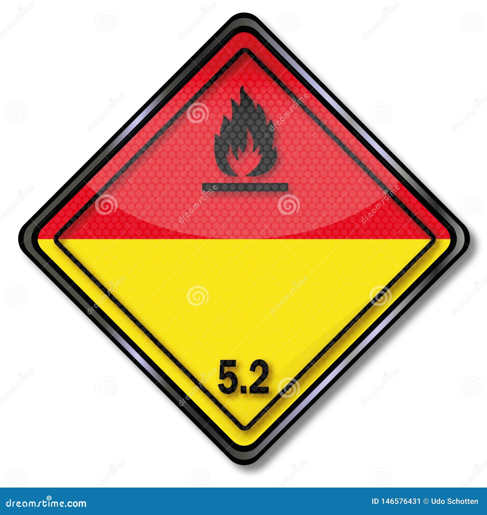 Danger Sign Dangerous Goods Class 5.2 Stock Vector - Illustration of ...
