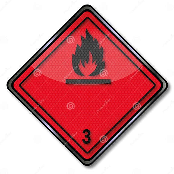 Danger Sign Dangerous Goods Class 3 Stock Vector - Illustration of ...