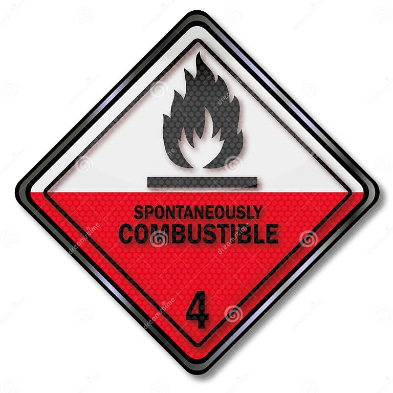 Danger Sign To Spontaneous Combustion Stock Vector - Illustration of ...