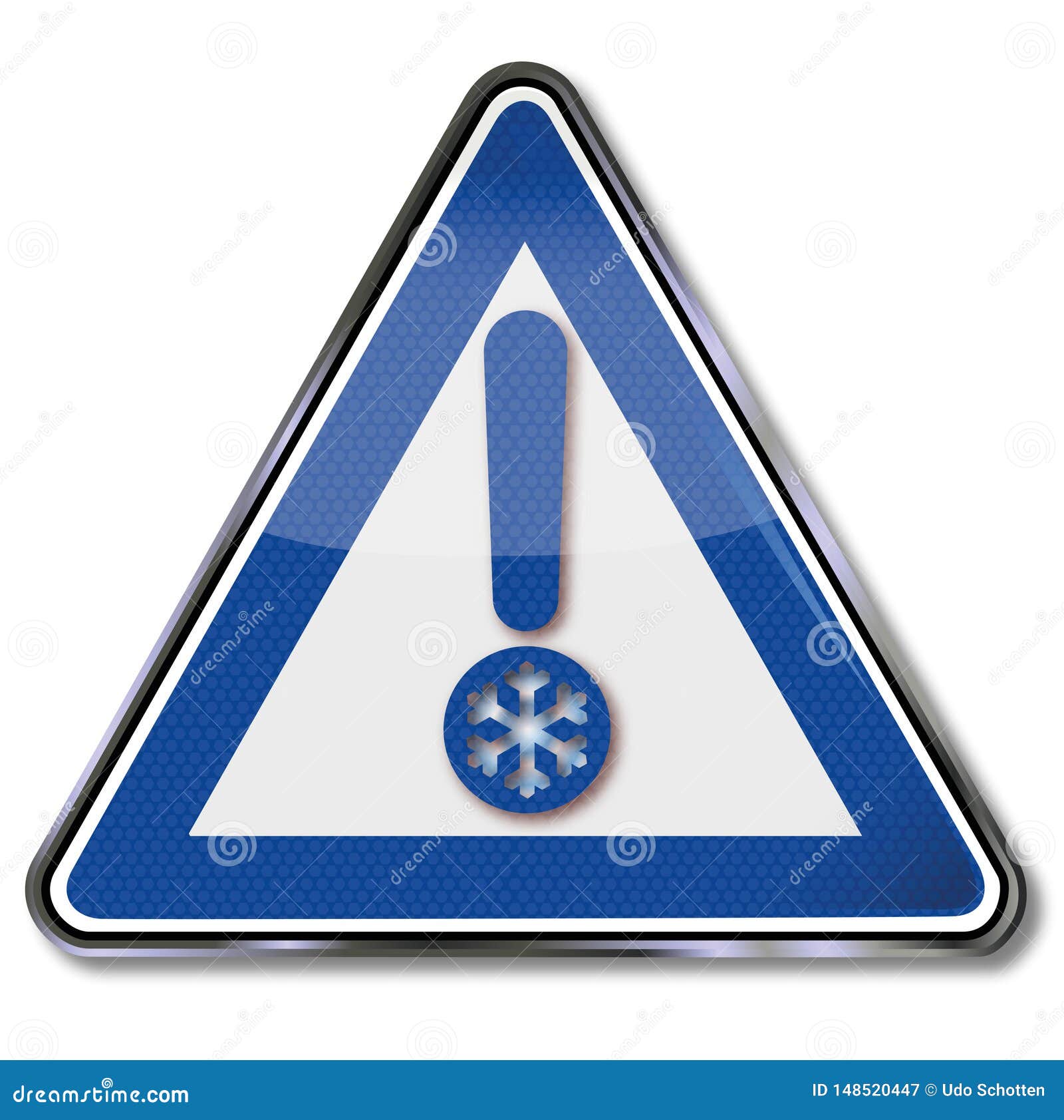 Caution it is cold stock vector. Illustration of blue - 148520447