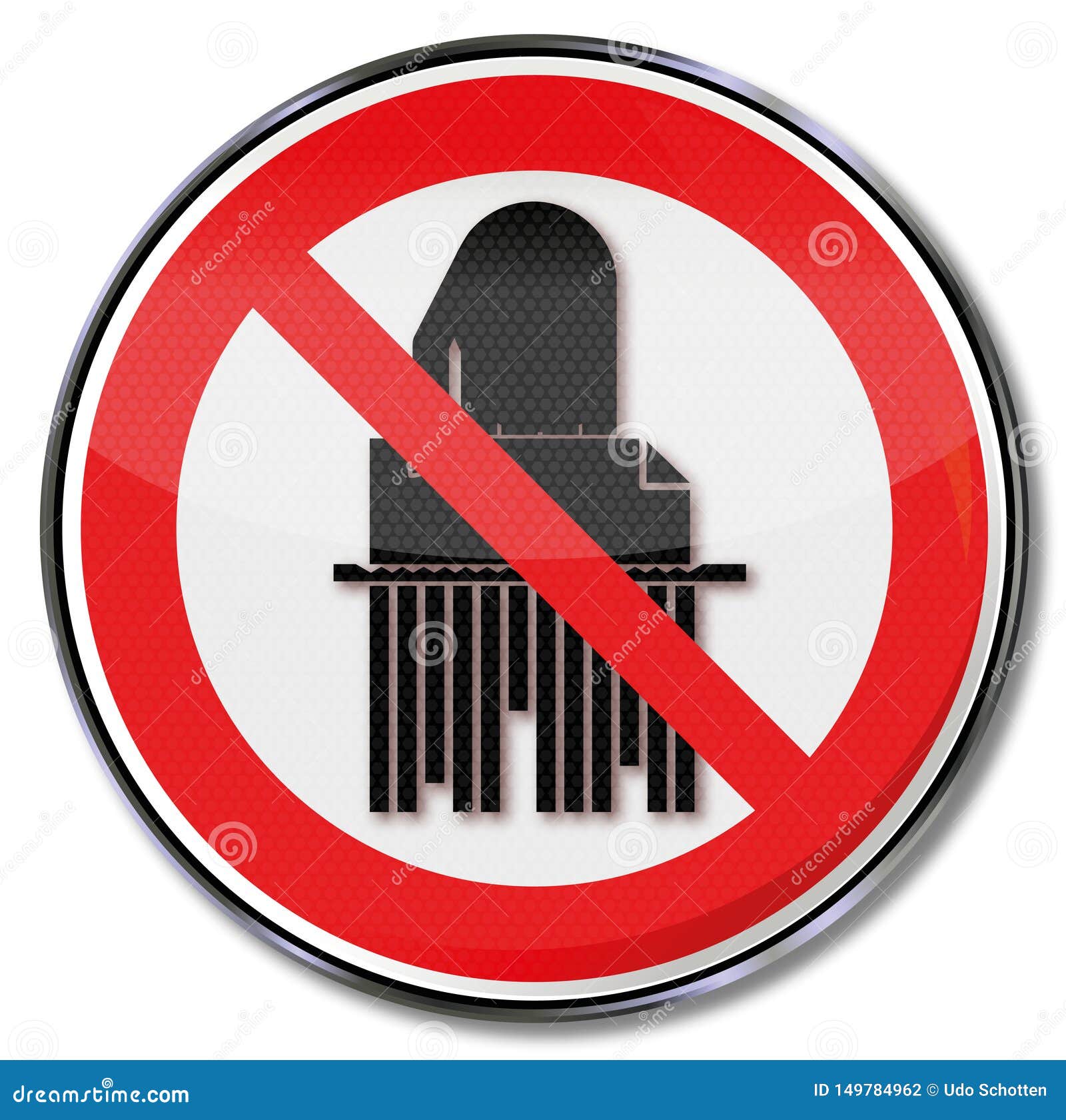 Caution Sign Caution Please No Hand in the Shredder Stock Vector ...