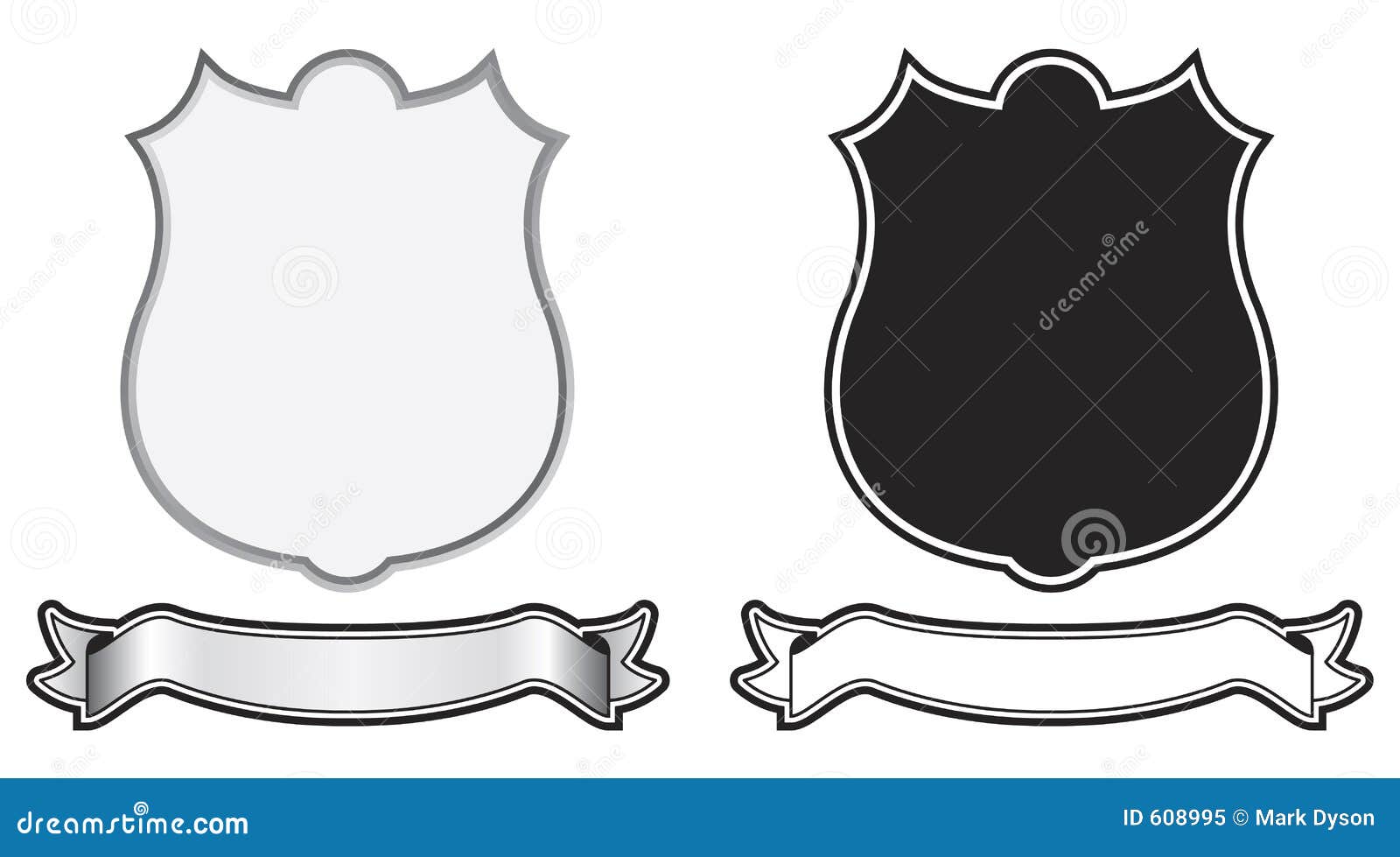 Schild met Banner vector illustratie. Illustration of embleem - 608995