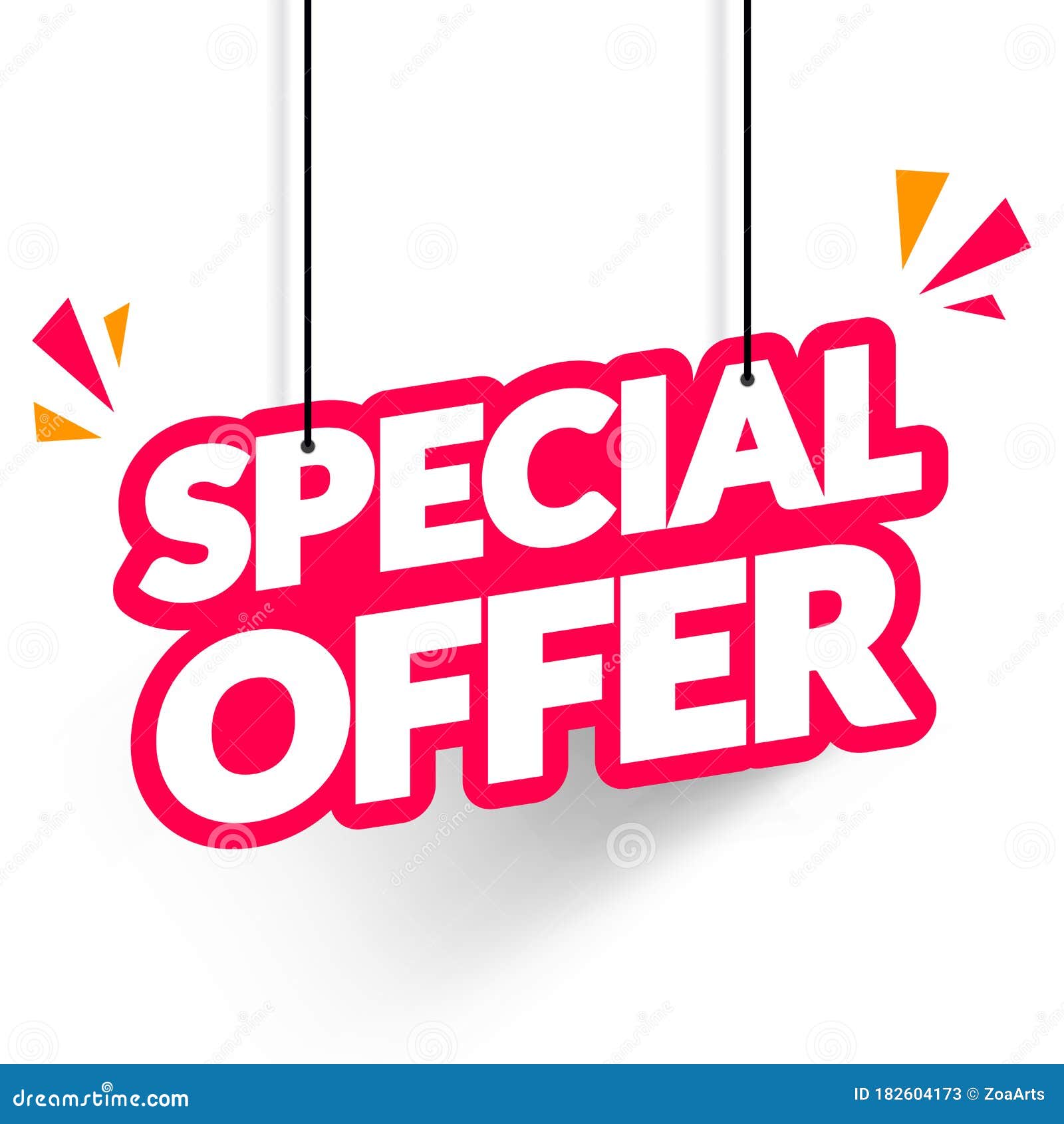 Vector Illustration Modern Hanging Label with Special Offer Text. Stock ...
