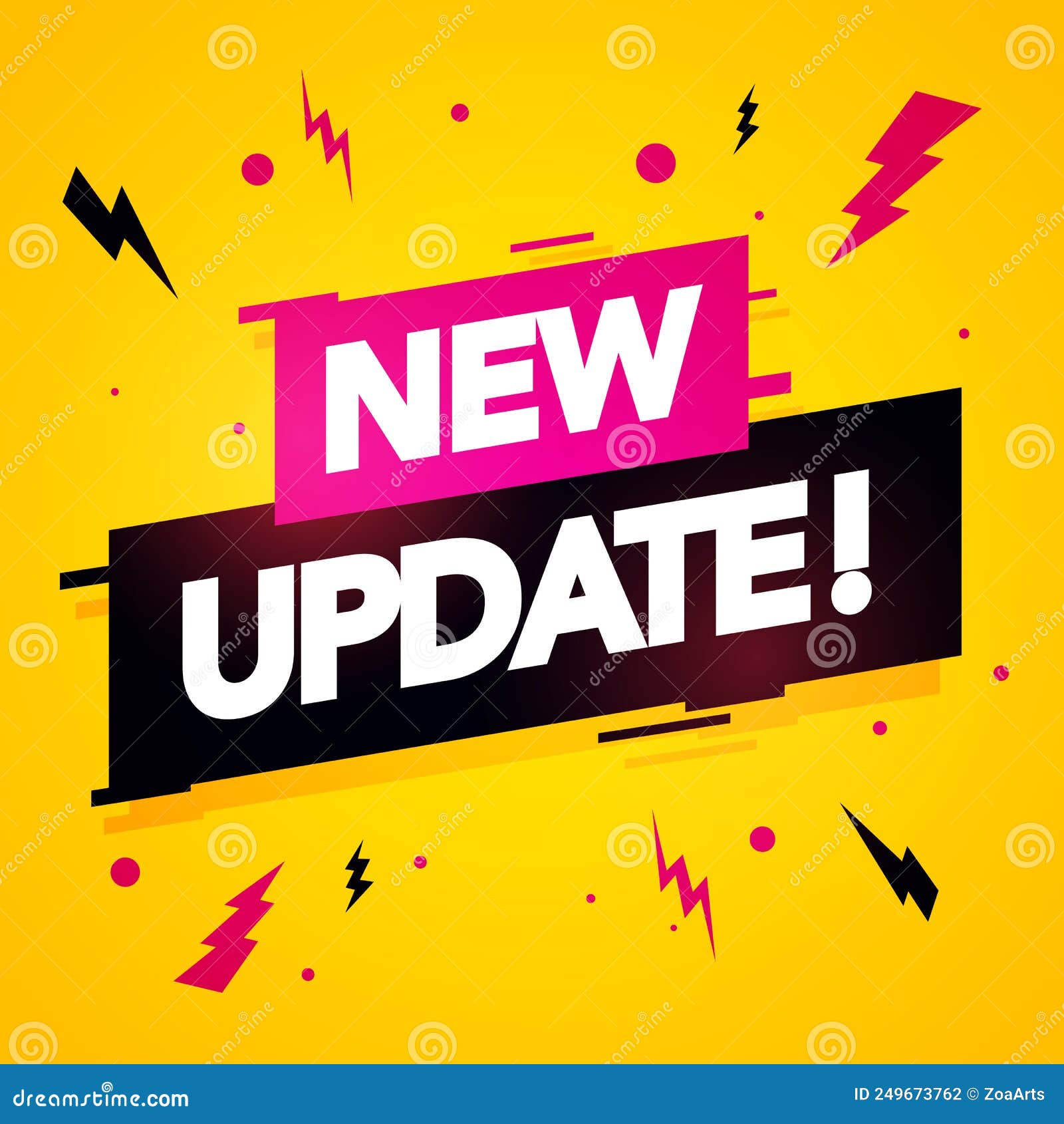 Vector Illustration Modern New Update Label Stock Vector - Illustration ...