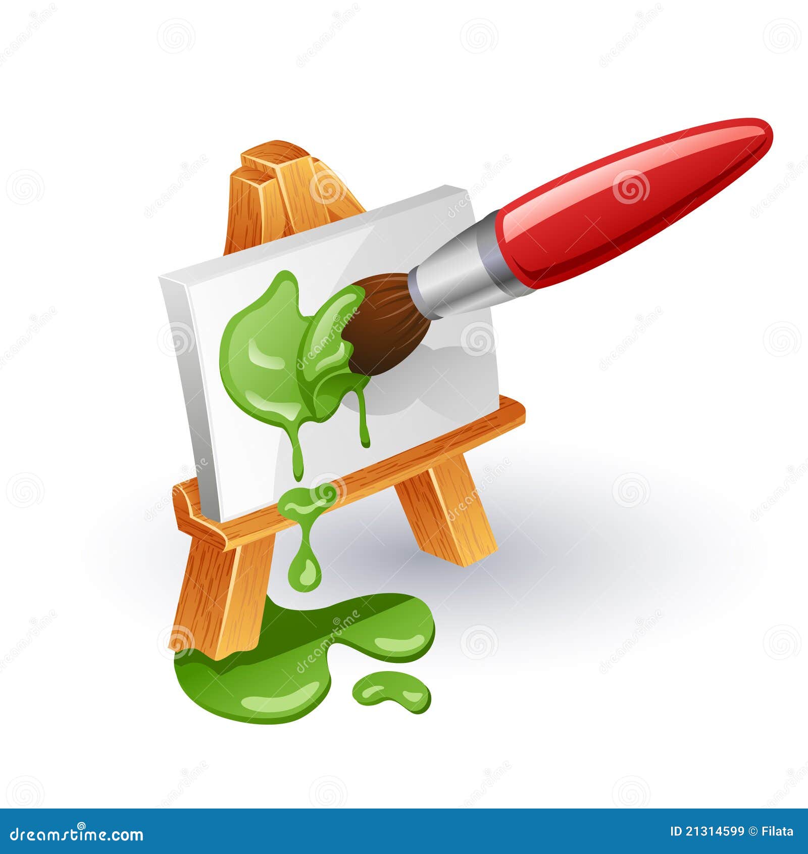 Schildersezel en penseel vector illustratie. Illustration of gouache ...