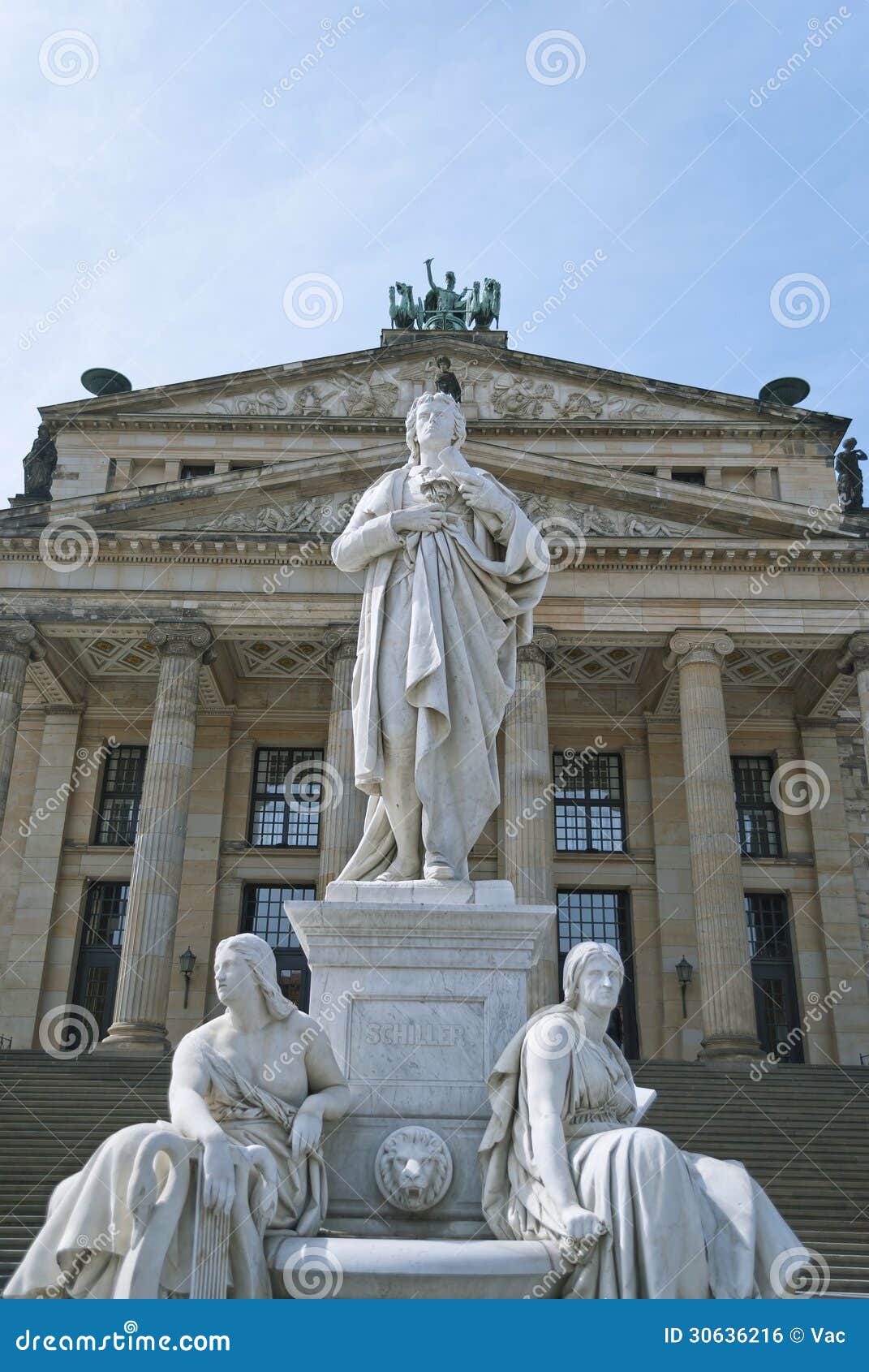 Schiller Statue in Berlin stock photo. Image of gendarmenmarkt - 30636216