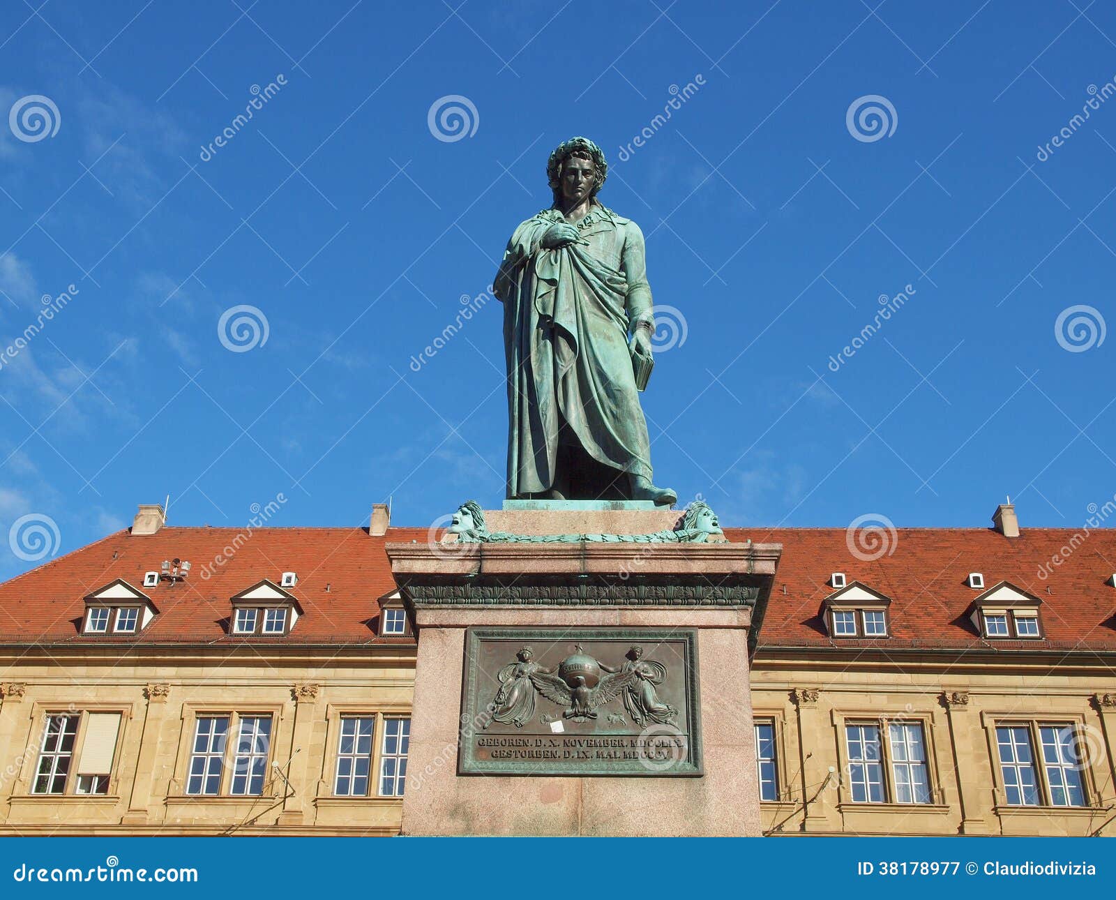 Schiller statue, Stuttgart stock image. Image of union - 38178977