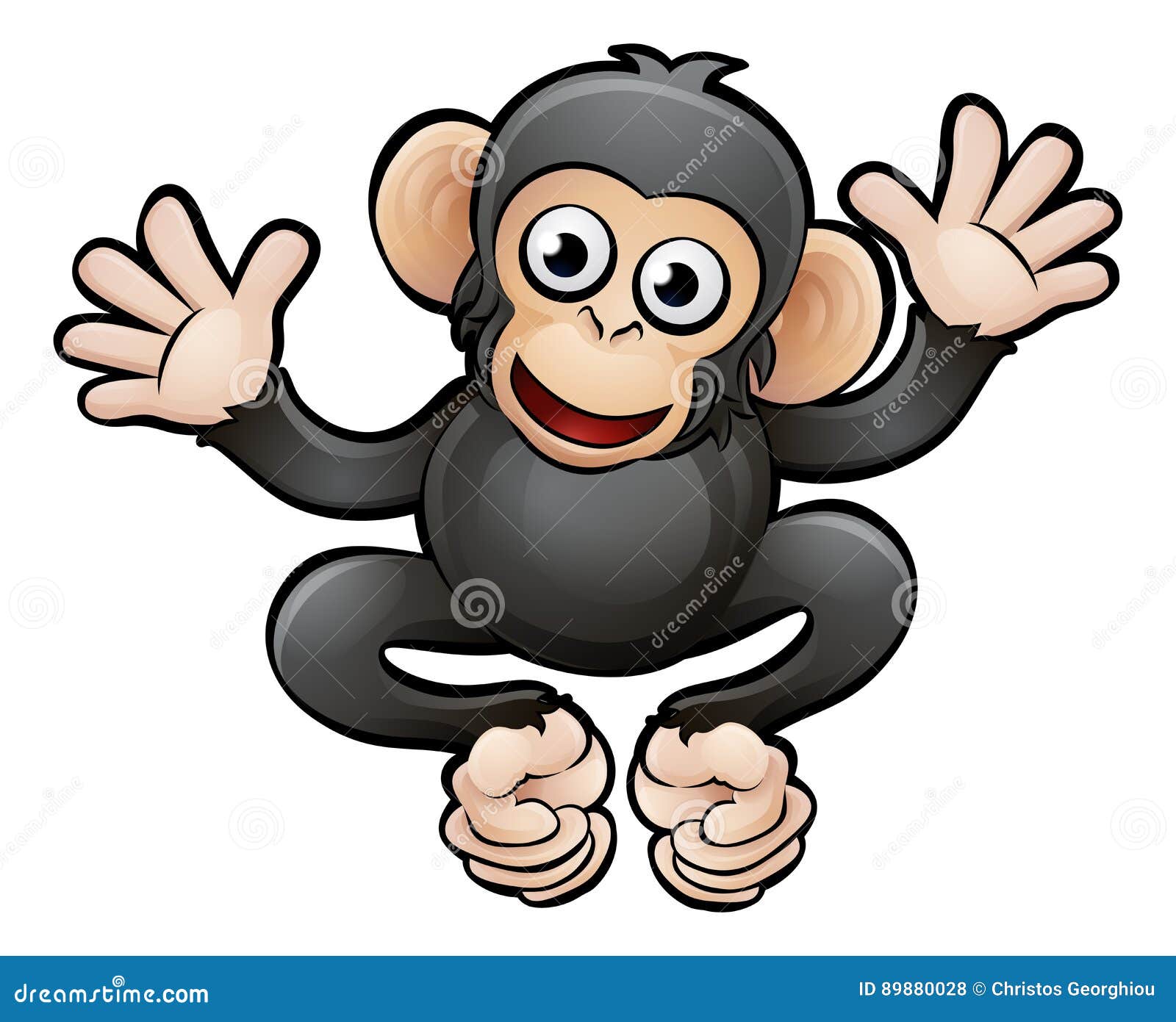 Schimpans Safari Animals Cartoon Character Vektor Illustrationer ...