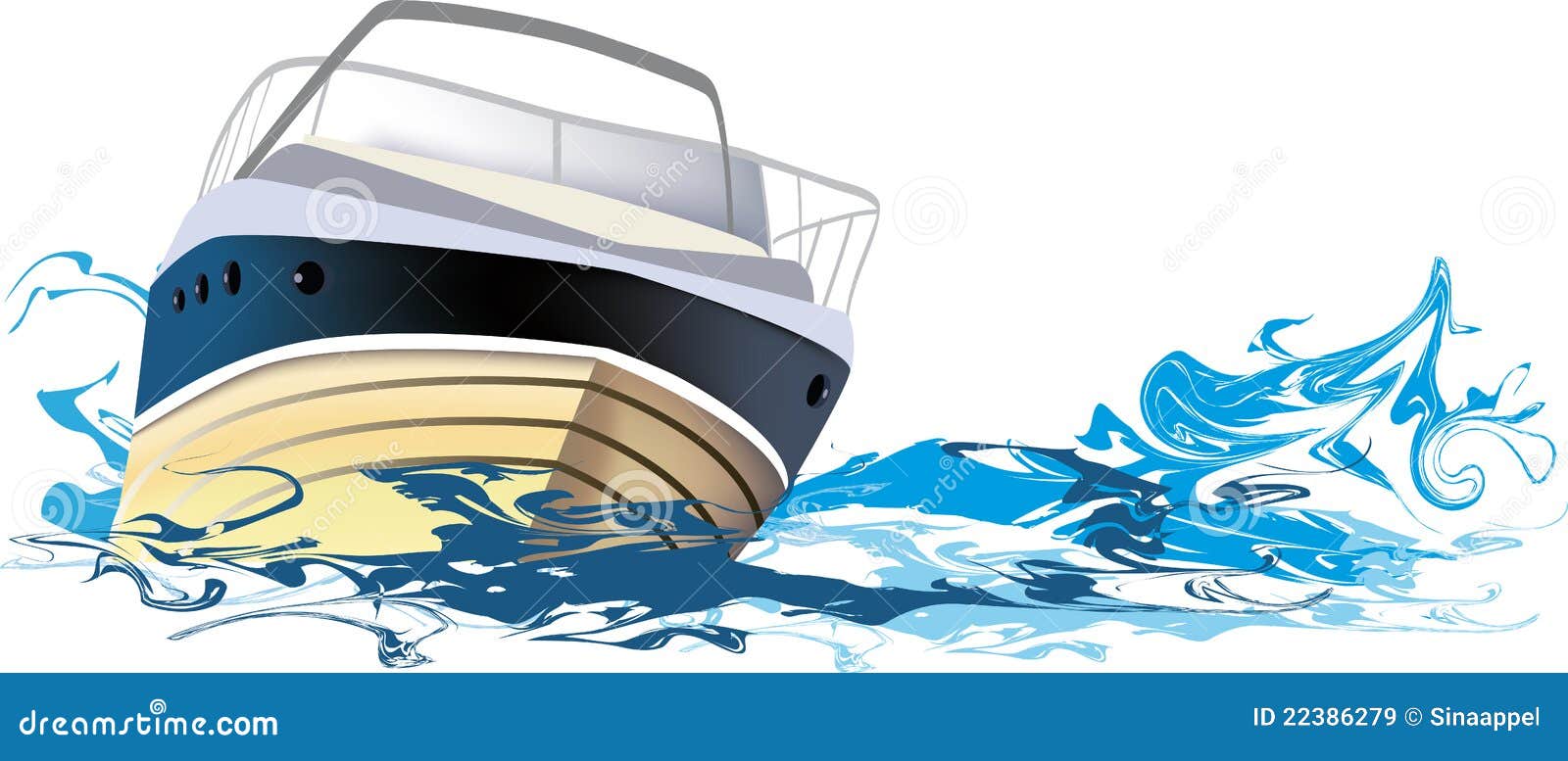 Schip Op Zee, Boot Op De Rivier Vector Illustratie - Illustration of ...