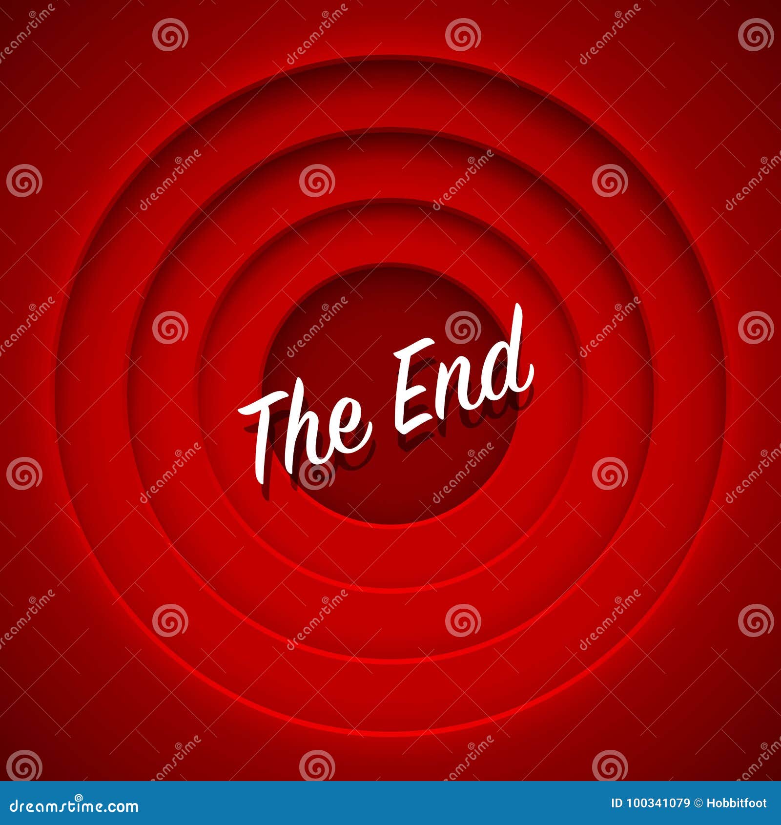 Schirmfilm Das Ende Roter Hintergrund Vektor Abbildung - Illustration ...