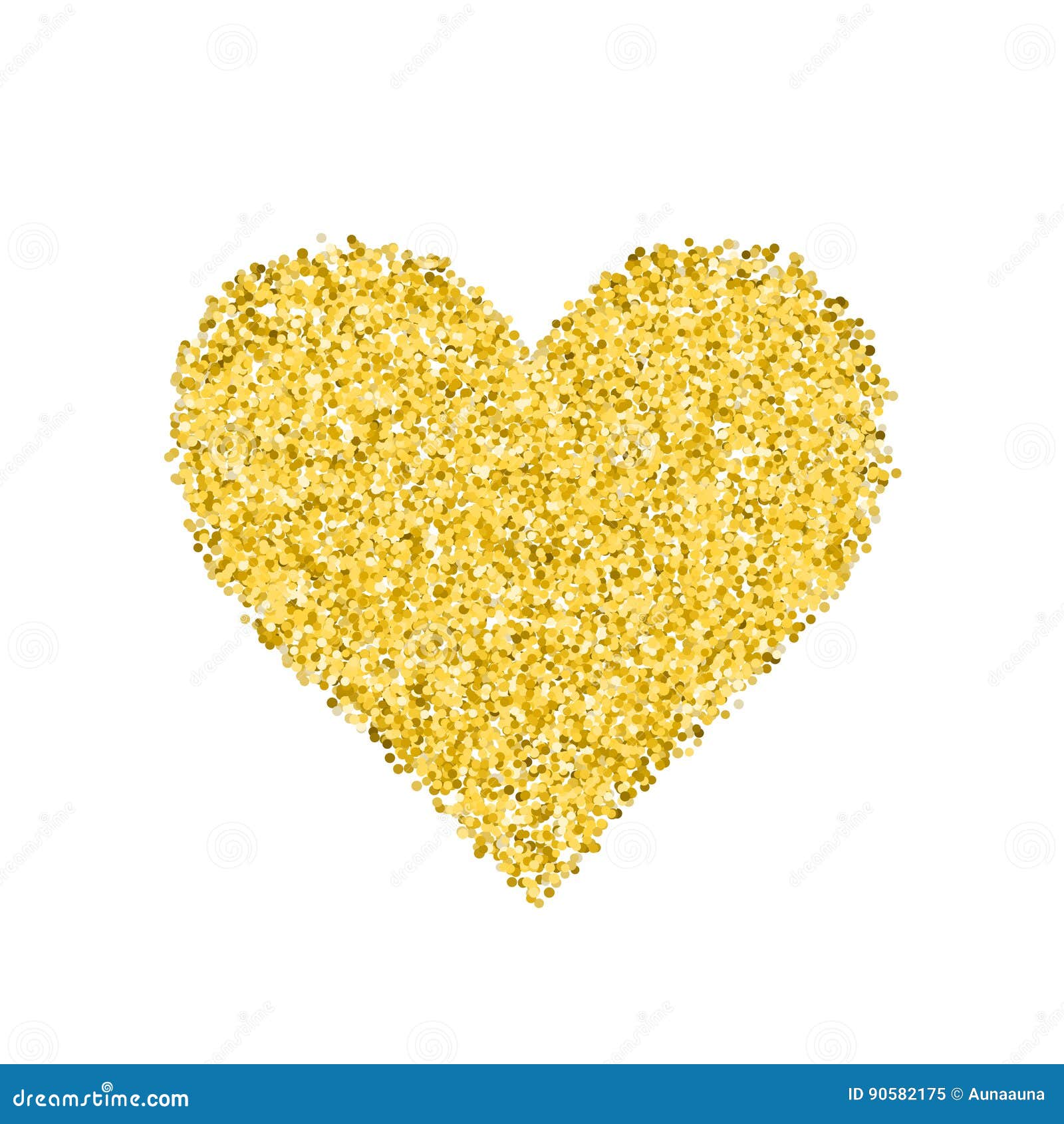 Schitter Gouden Hart vector illustratie. Illustration of romaans - 90582175